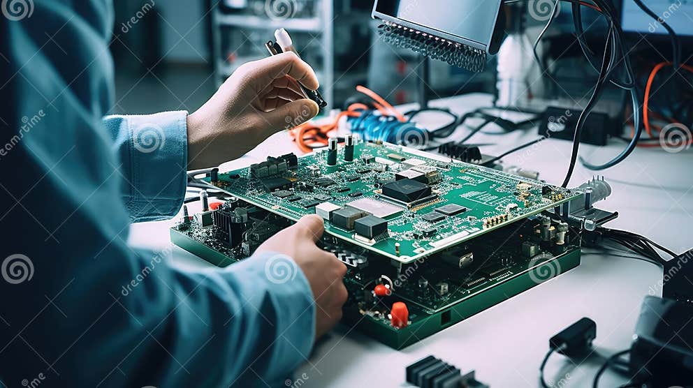 Microelectronics Engineer Designing New Chips Stock Illustration ...