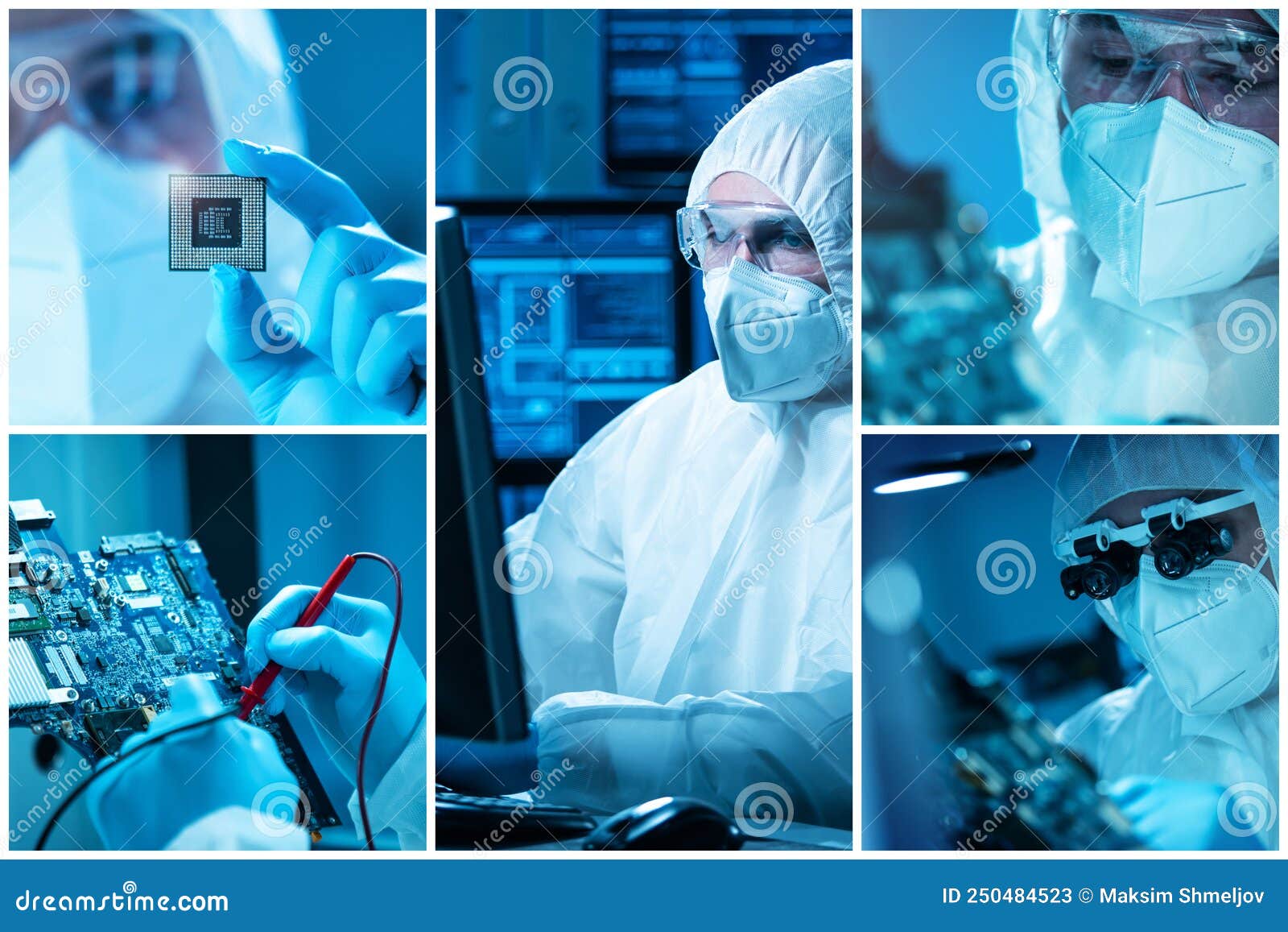Microelectronics Engineers Work in a Modern Scientific Laboratory on ...