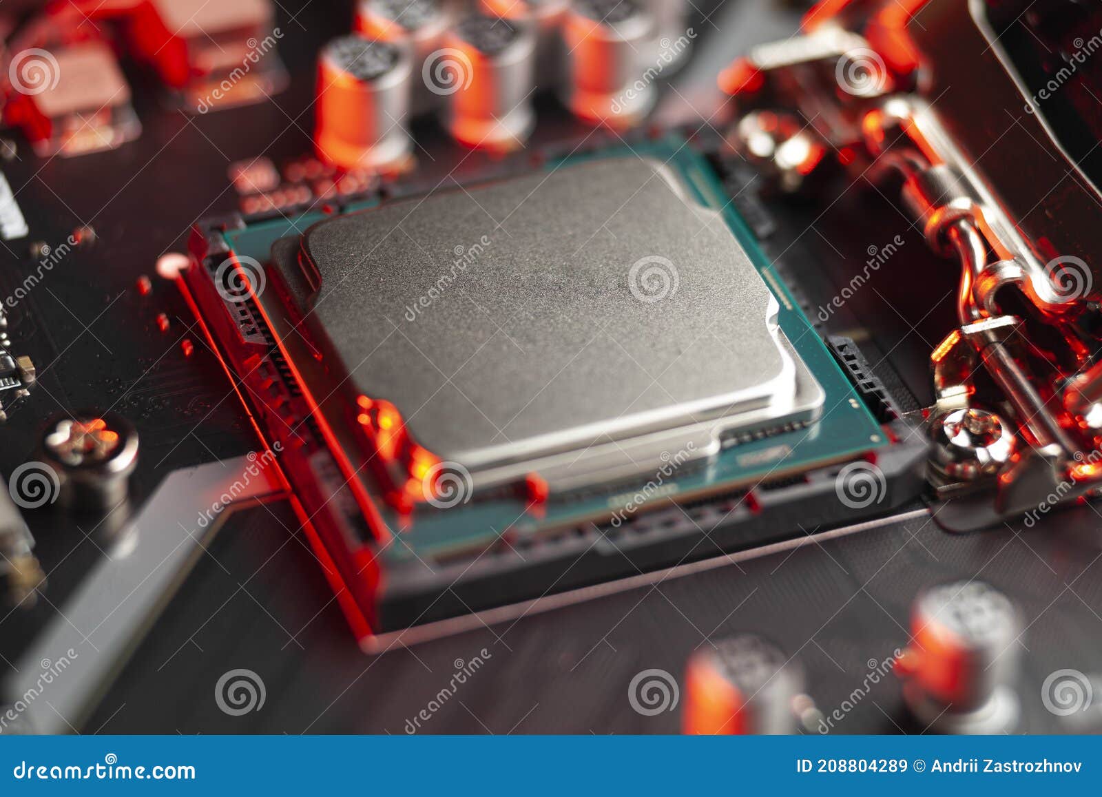 Microelectronics and Silicon Chip. Overheating of the Processor Stock ...