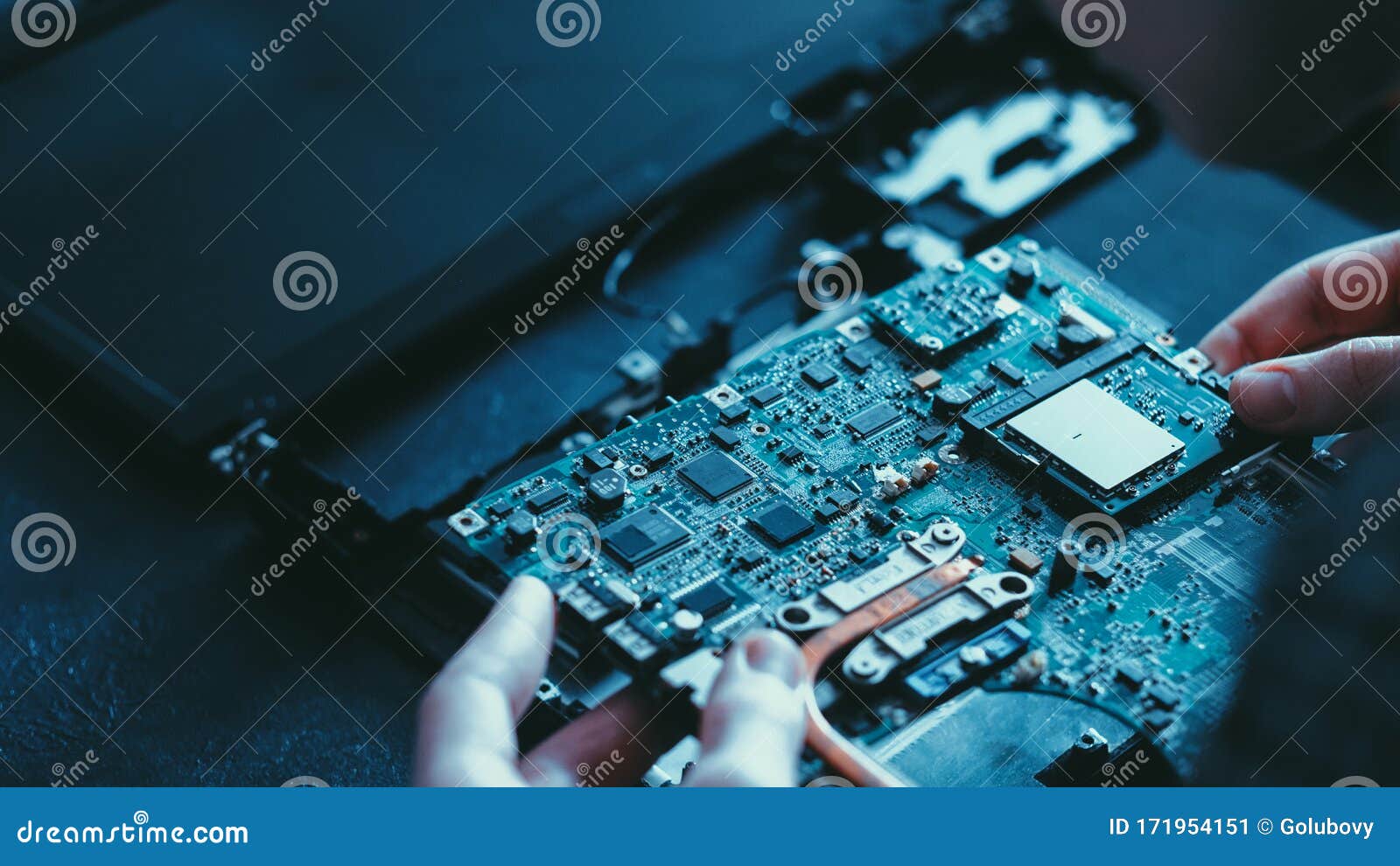 Microelectronics Technology Technician Motherboard Stock Image - Image ...