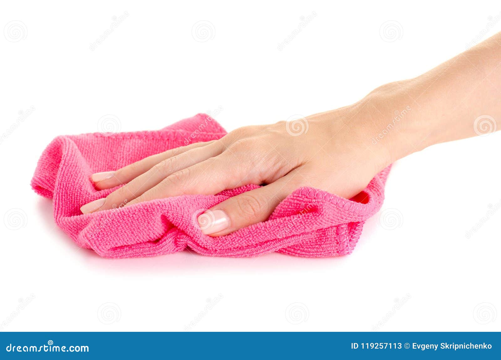 Microfibre cloth in hand stock image. Image of blank - 119257113