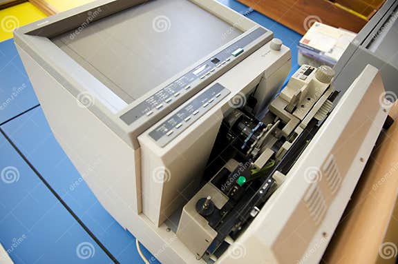 Microfiche Reader in a Library Stock Image - Image of archive ...