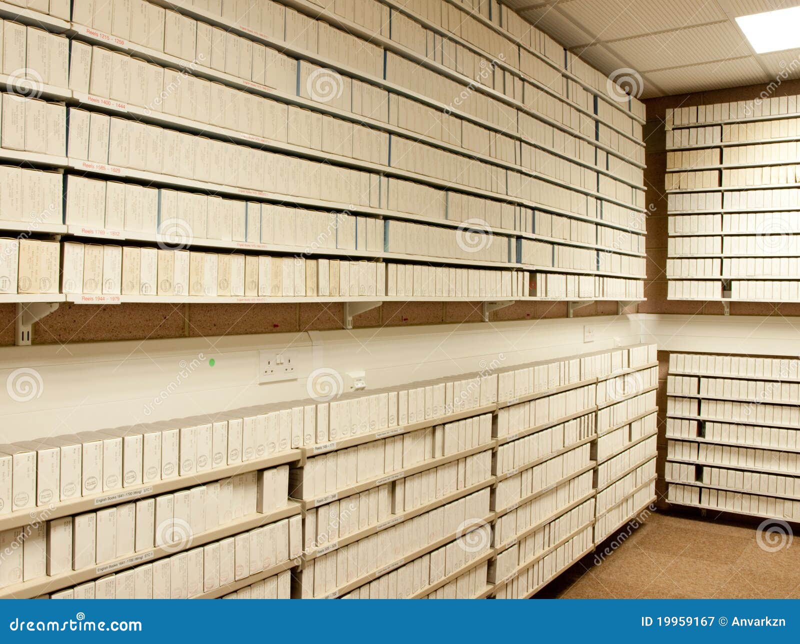 Microfilm Archives Interior Stock Image - Image of library, stack: 19959167