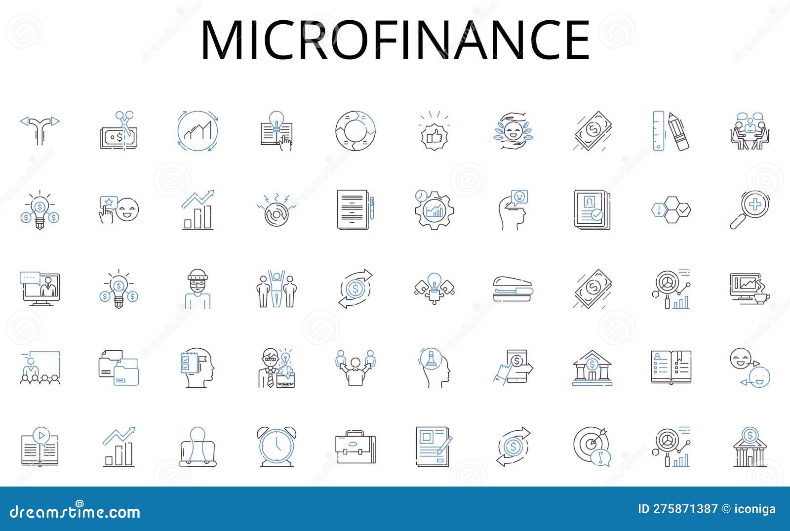 Microfinance Line Icons Collection. Vision, Integrity, Empathy ...
