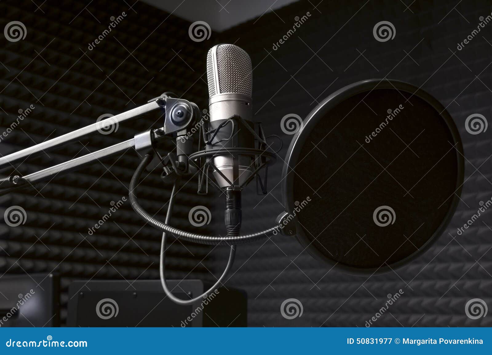 Microfono Nello Studio Radiofonico Immagine Stock - Immagine di ...
