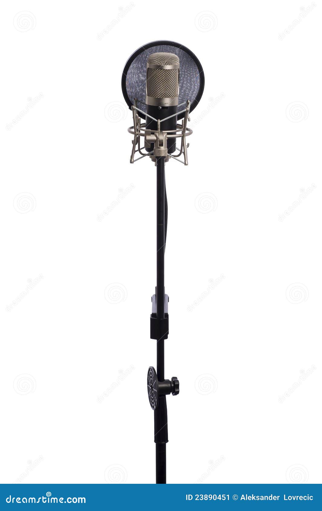 Microfoon Die Op Witte Achtergrond Wordt Geïsoleerde Stock Afbeelding ...