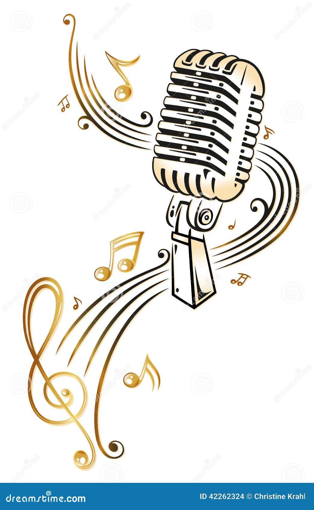 Microfoon, muziek vector illustratie. Illustration of karaoke - 42262324