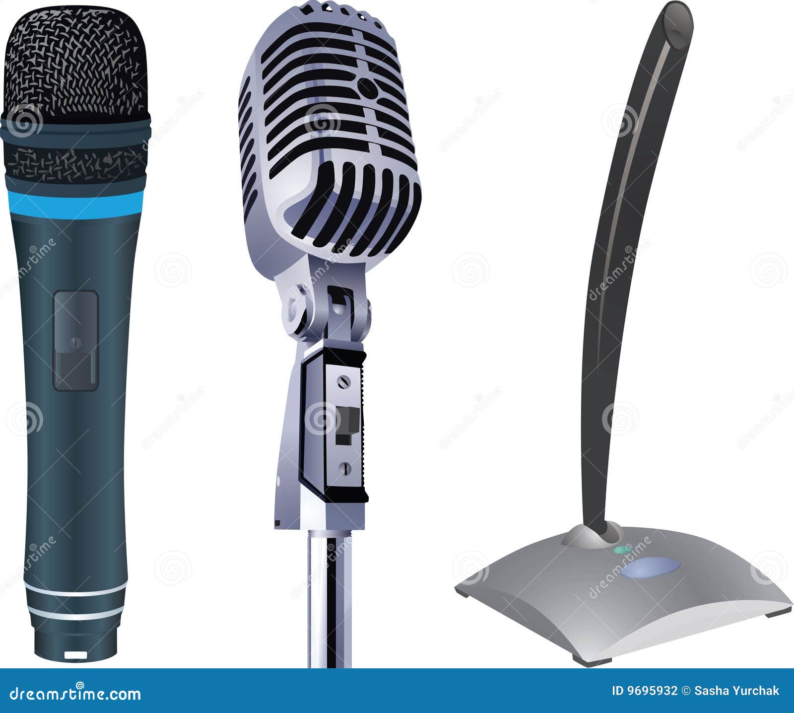 Microfoons vector illustratie. Illustration of opname - 9695932