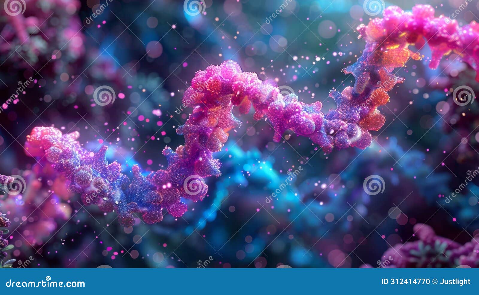 A Micrograph of a DNA Sample Revealing a Distinct Double Helix Shape ...