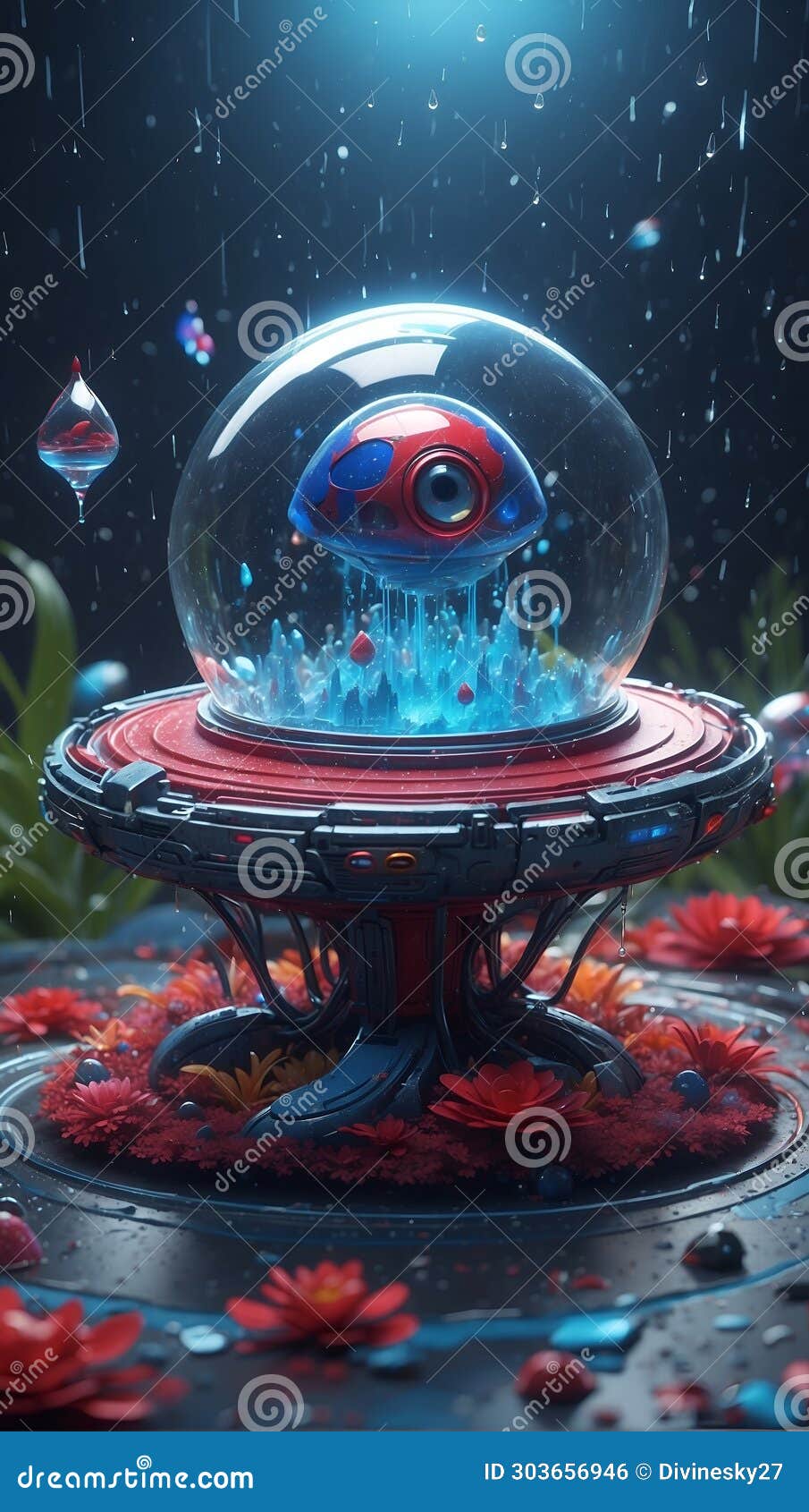 Microgravity Ballet: Droplet Space Odyssey. AI Generate Stock ...