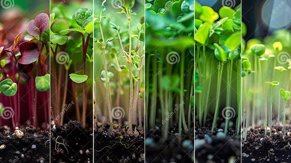 Microgreen Leaf Development Stock Illustration - Illustration of ...