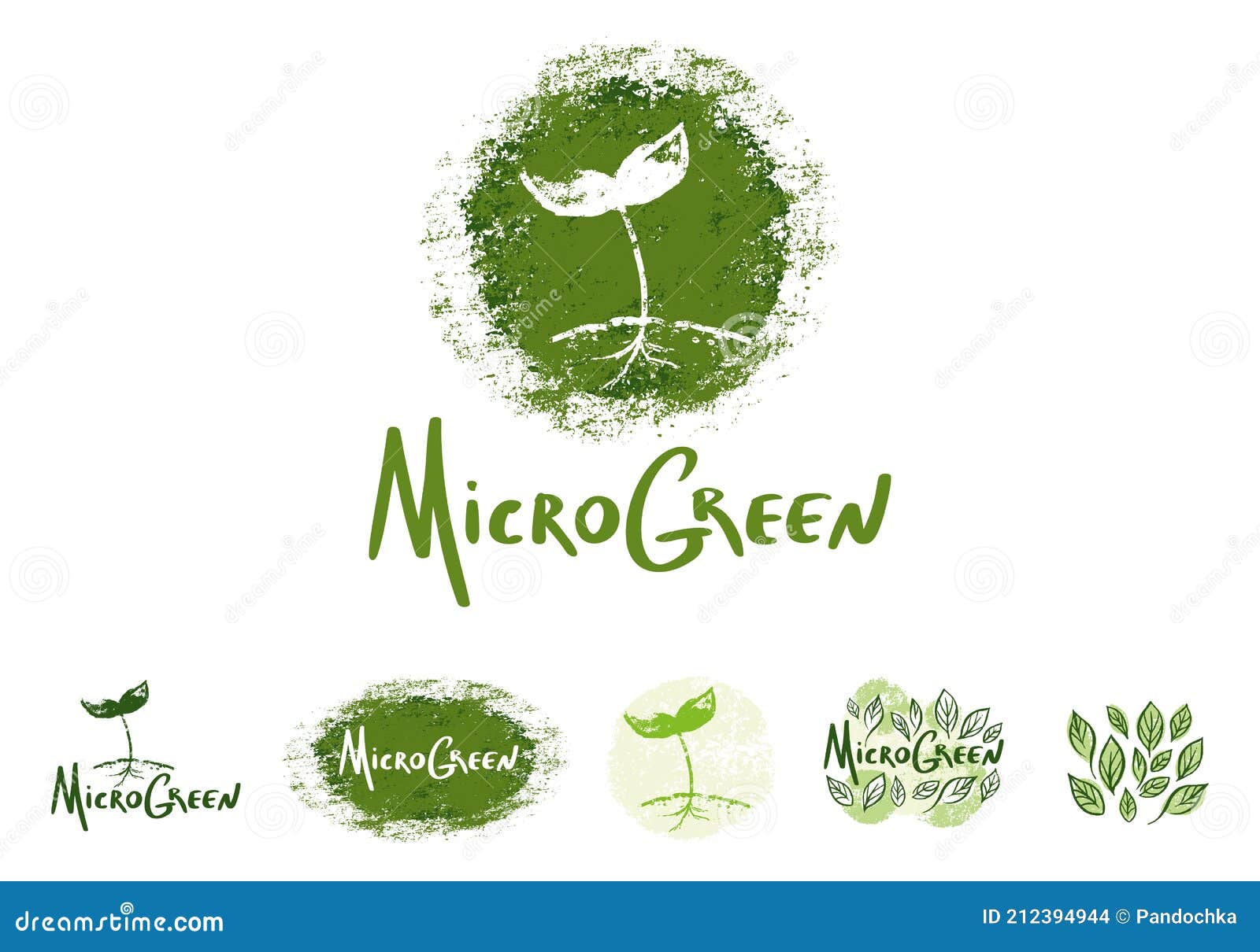 Microgreens or Baby Greens , Lettering, Logo,illustration Objects Stock ...