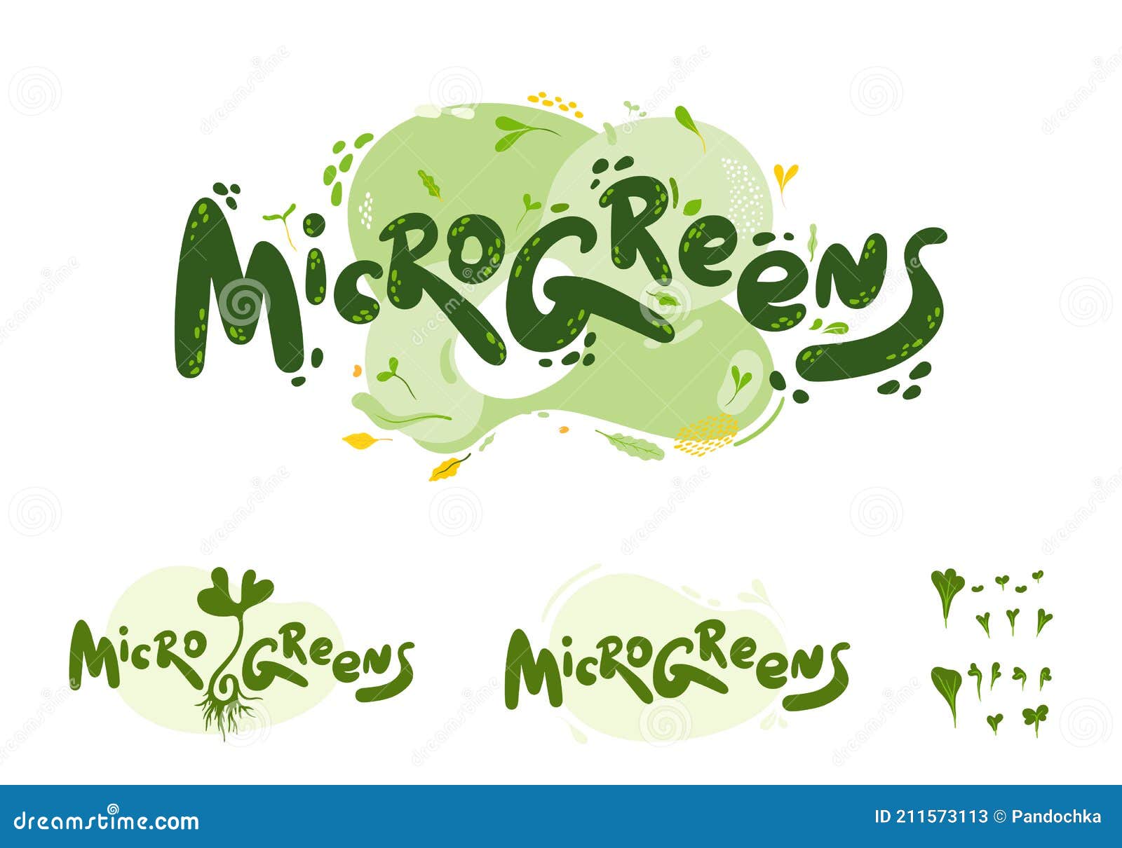 Microgreens or Baby Greens , Lettering, Logo Stock Vector ...