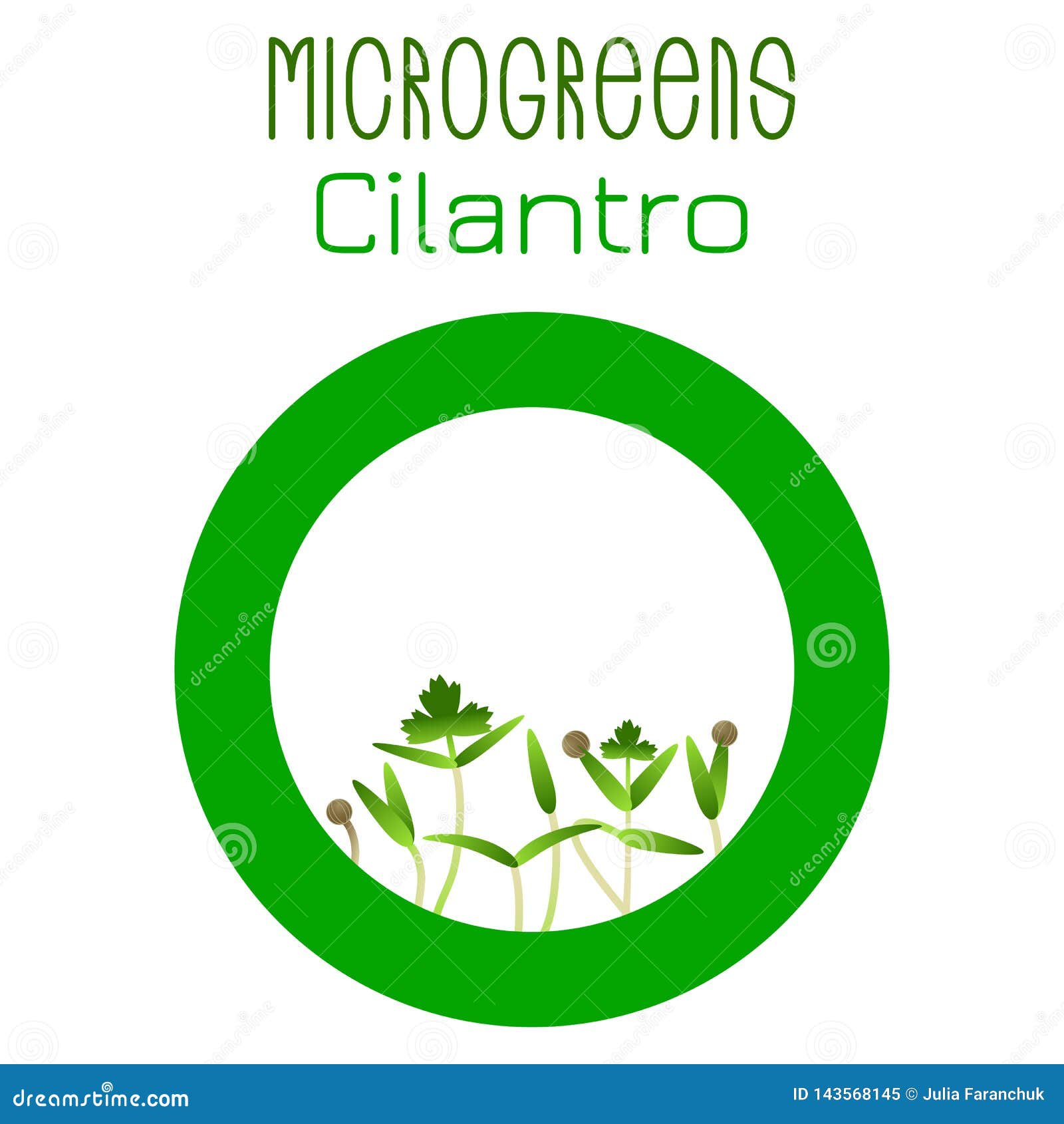 Microgreens Cilantro. Seed Packaging Design, Round Element in the ...