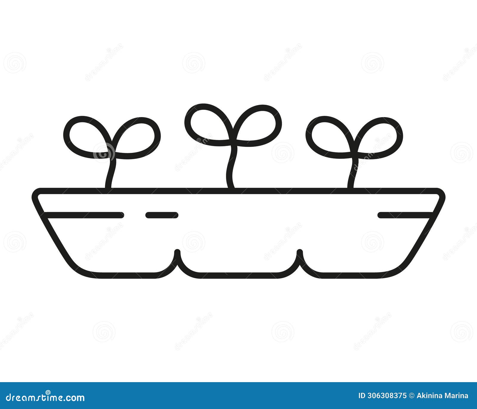 Microgreens Line Icon. Black Simple Pictogram of Sprouts in Tray Stock ...