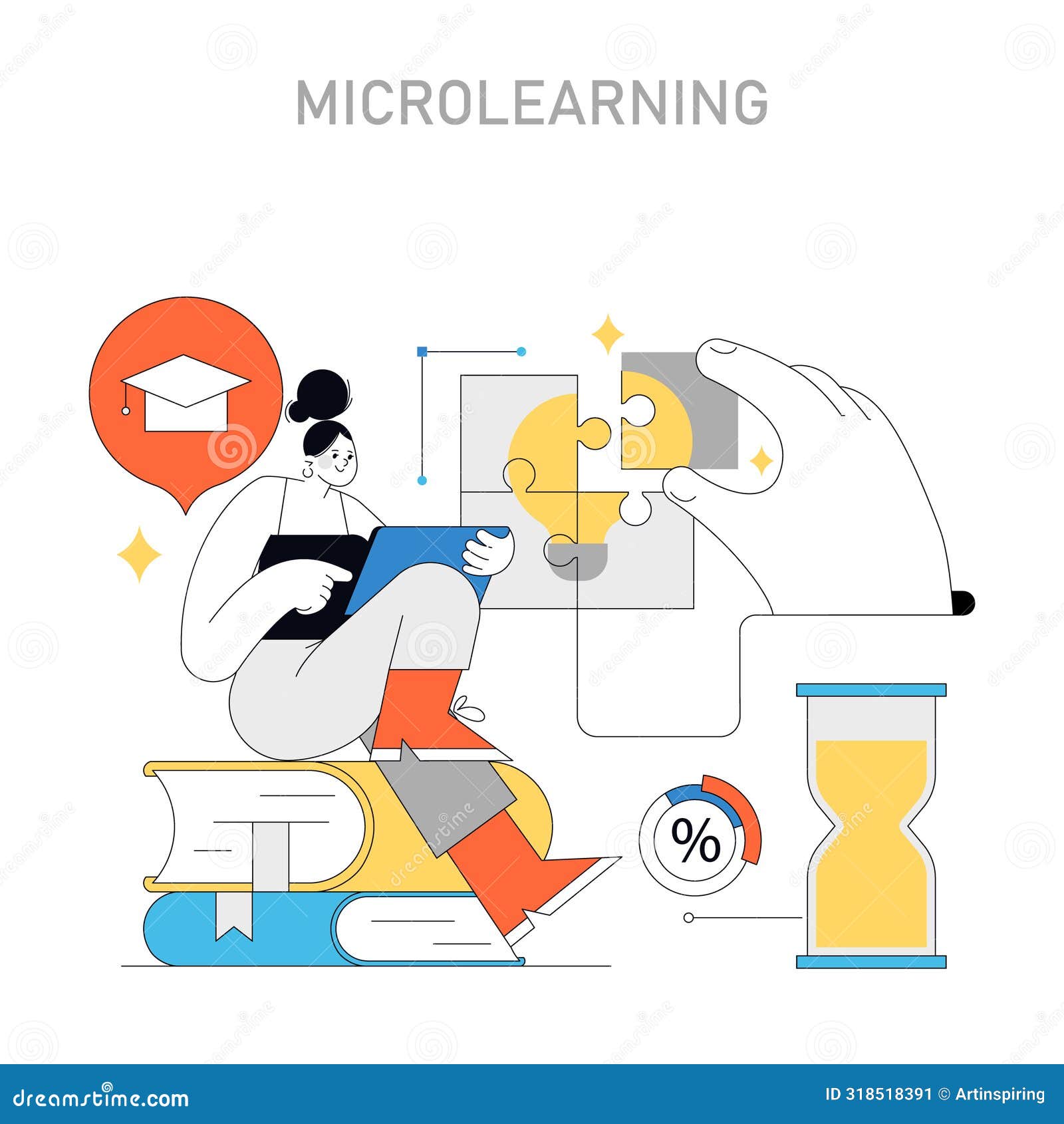Microlearning Concept. Vector Illustration Stock Vector - Illustration ...