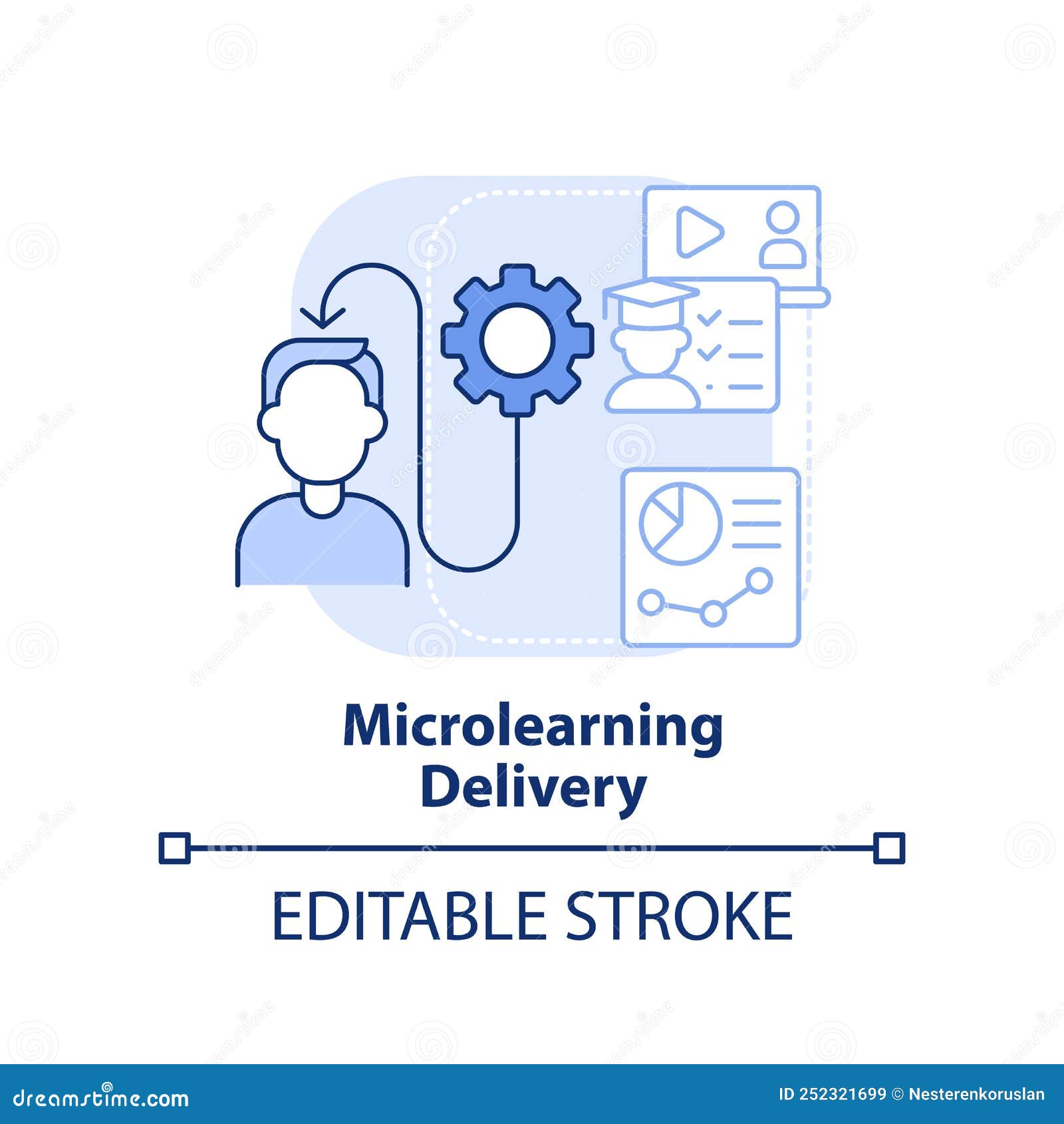 Microlearning Delivery Light Blue Concept Icon Stock Vector ...