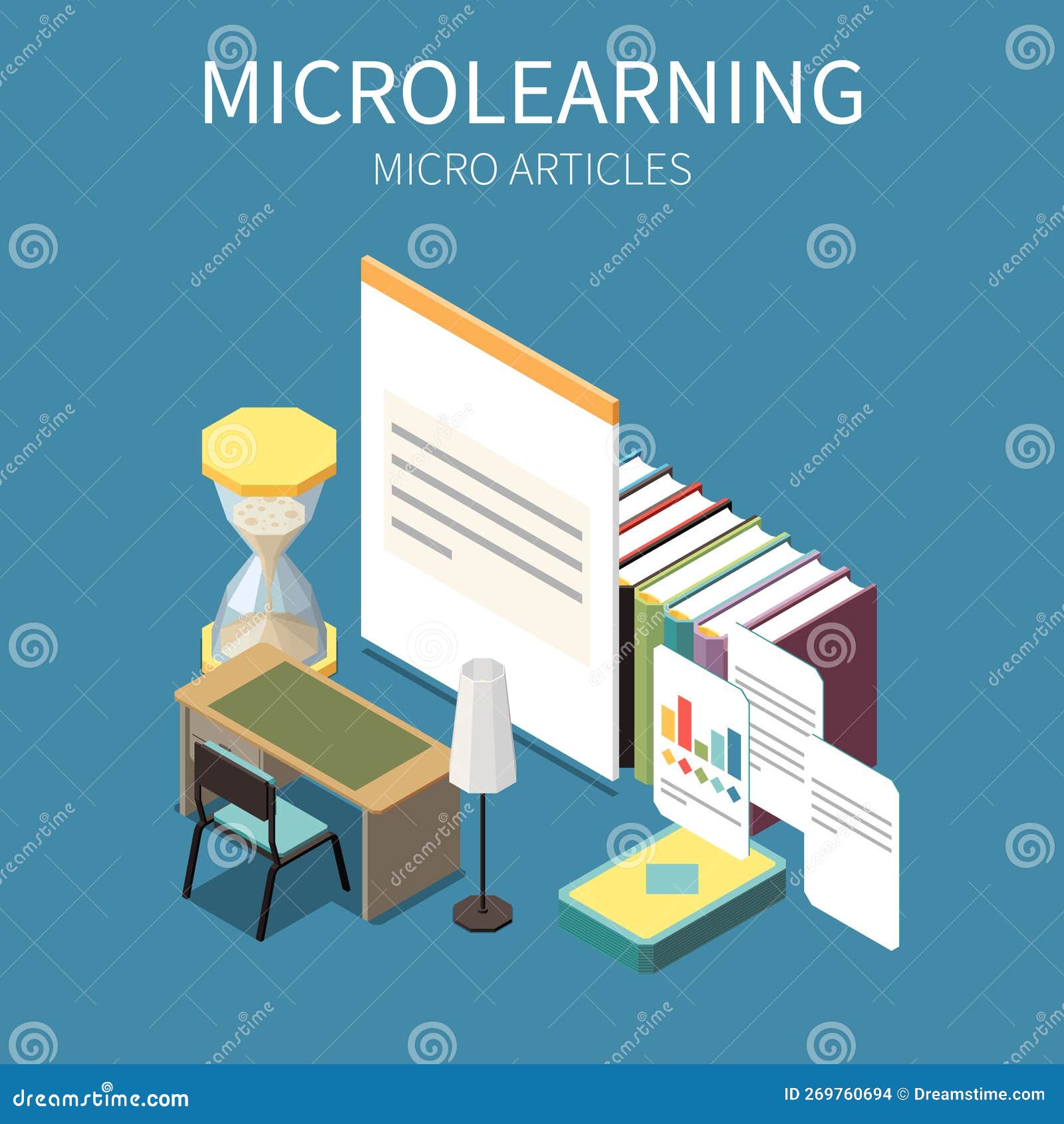 Microlearning Isometric Concept Stock Illustration - Illustration of ...
