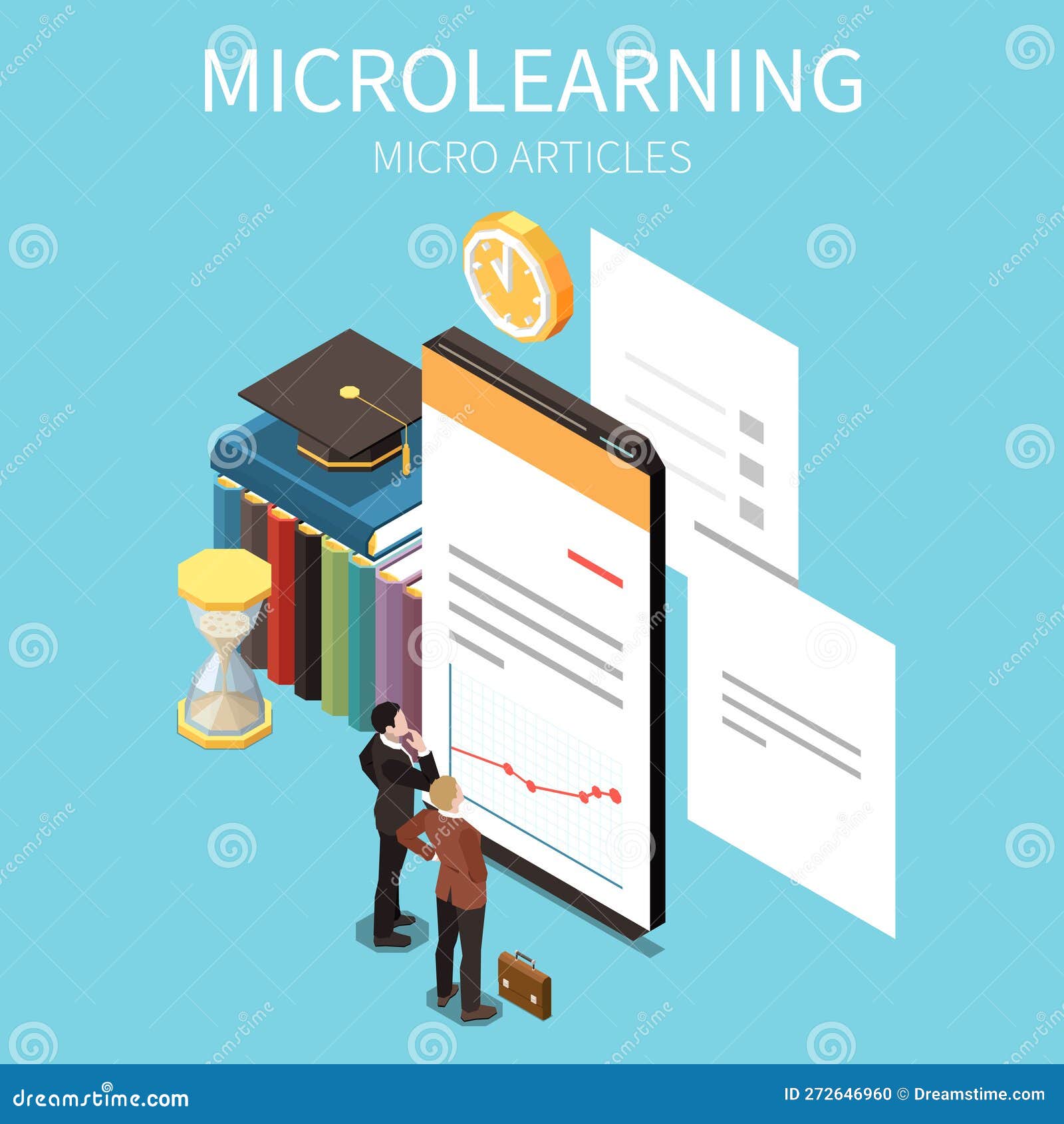 Microlearning Isometric Concept Stock Vector - Illustration of ...