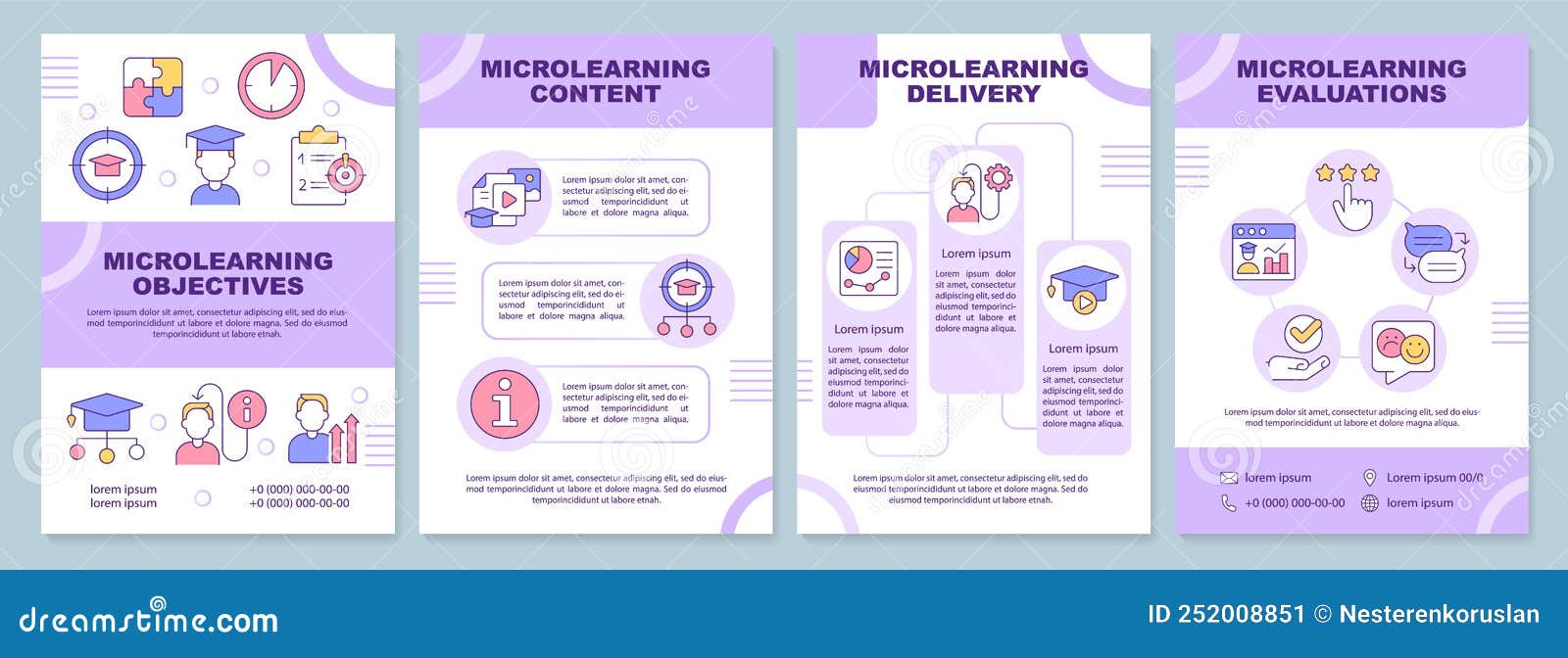 Microlearning Modules Purple Brochure Template Stock Vector ...