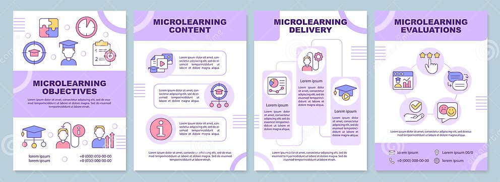 Microlearning Modules Purple Brochure Template Stock Vector ...