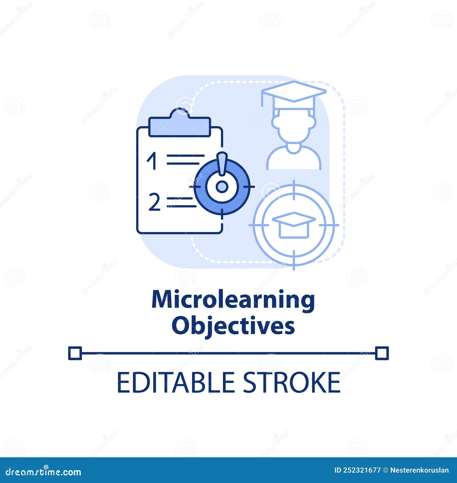 Microlearning Objectives Light Blue Concept Icon Cartoon Vector ...