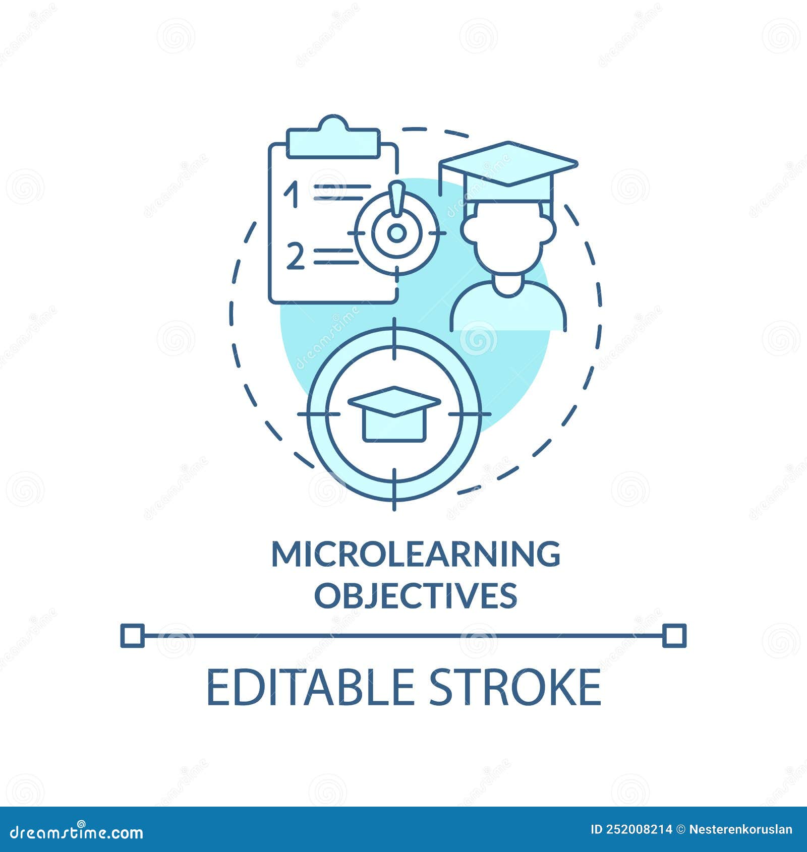 Microlearning Objectives Turquoise Concept Icon Stock Vector ...