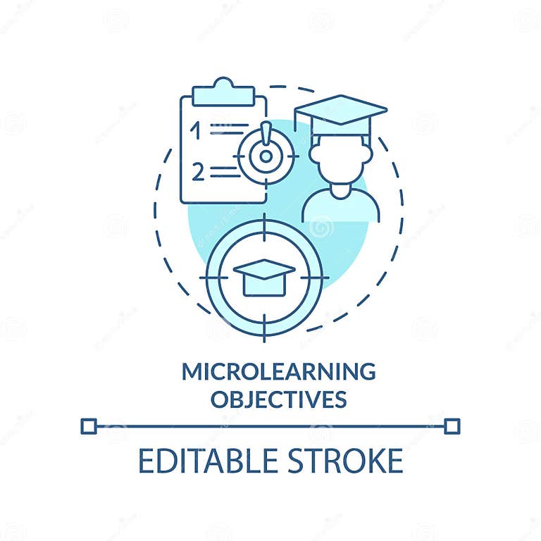 Microlearning Objectives Turquoise Concept Icon Stock Vector ...