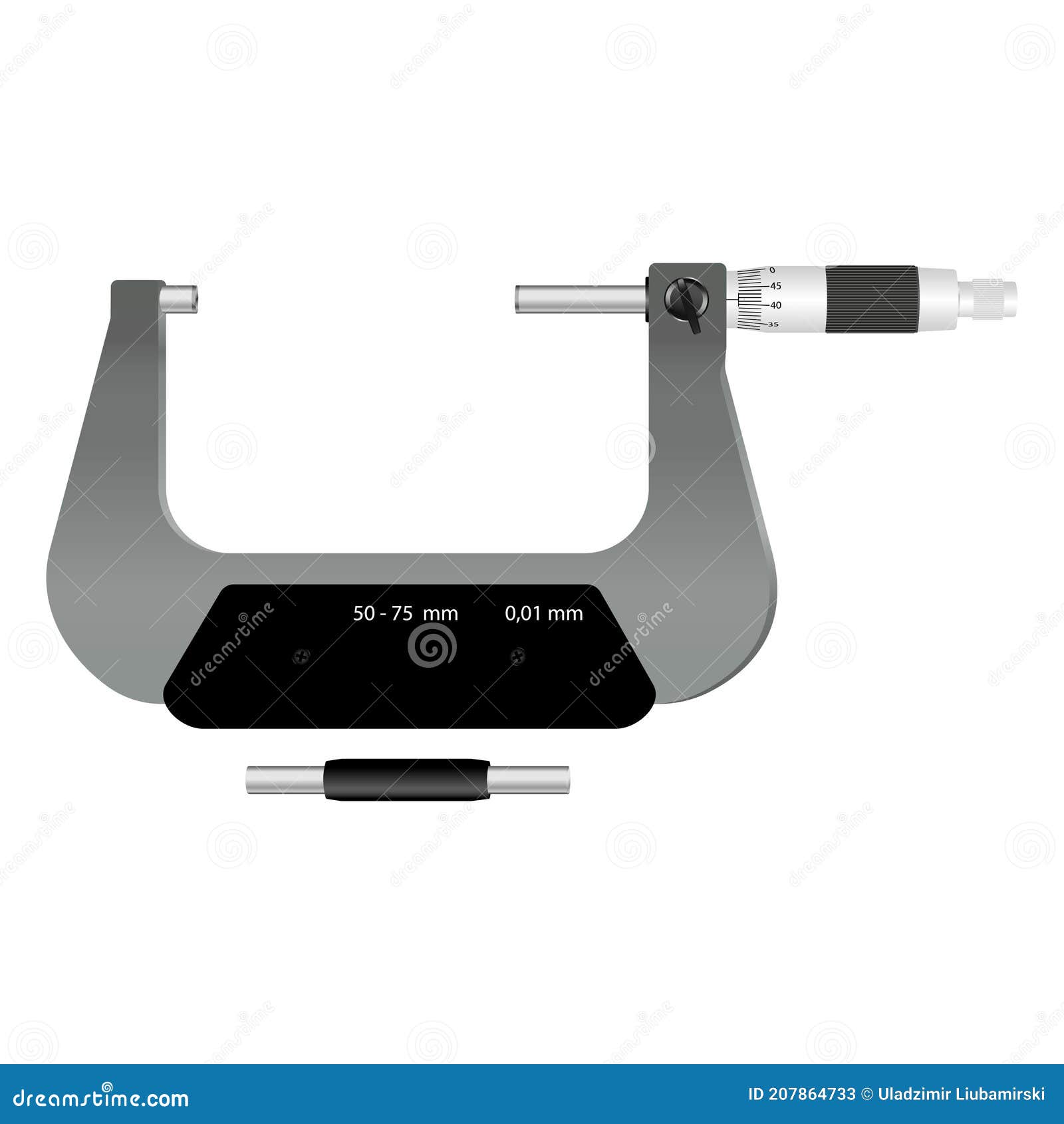 Micrometer stock vector. Illustration of metrology, millimeter - 207864733