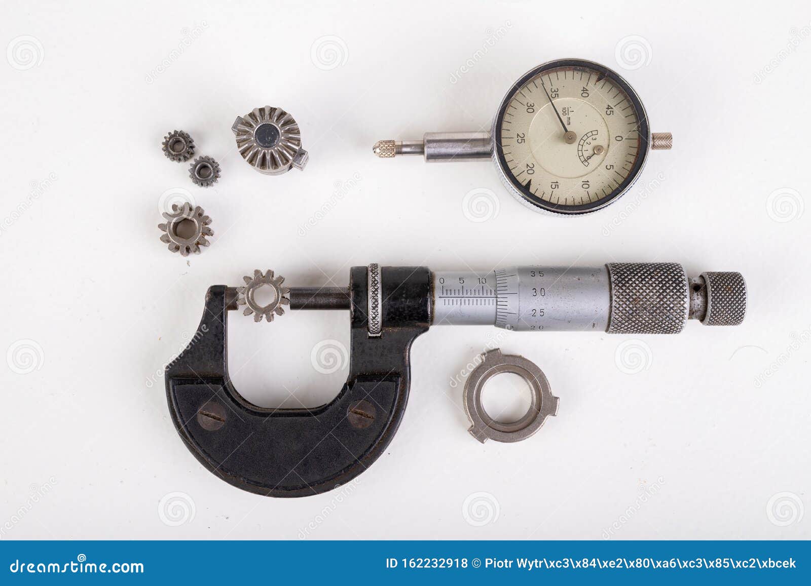 Micrometer, Caliper and Gear Wheels for Measurements. Workshop ...