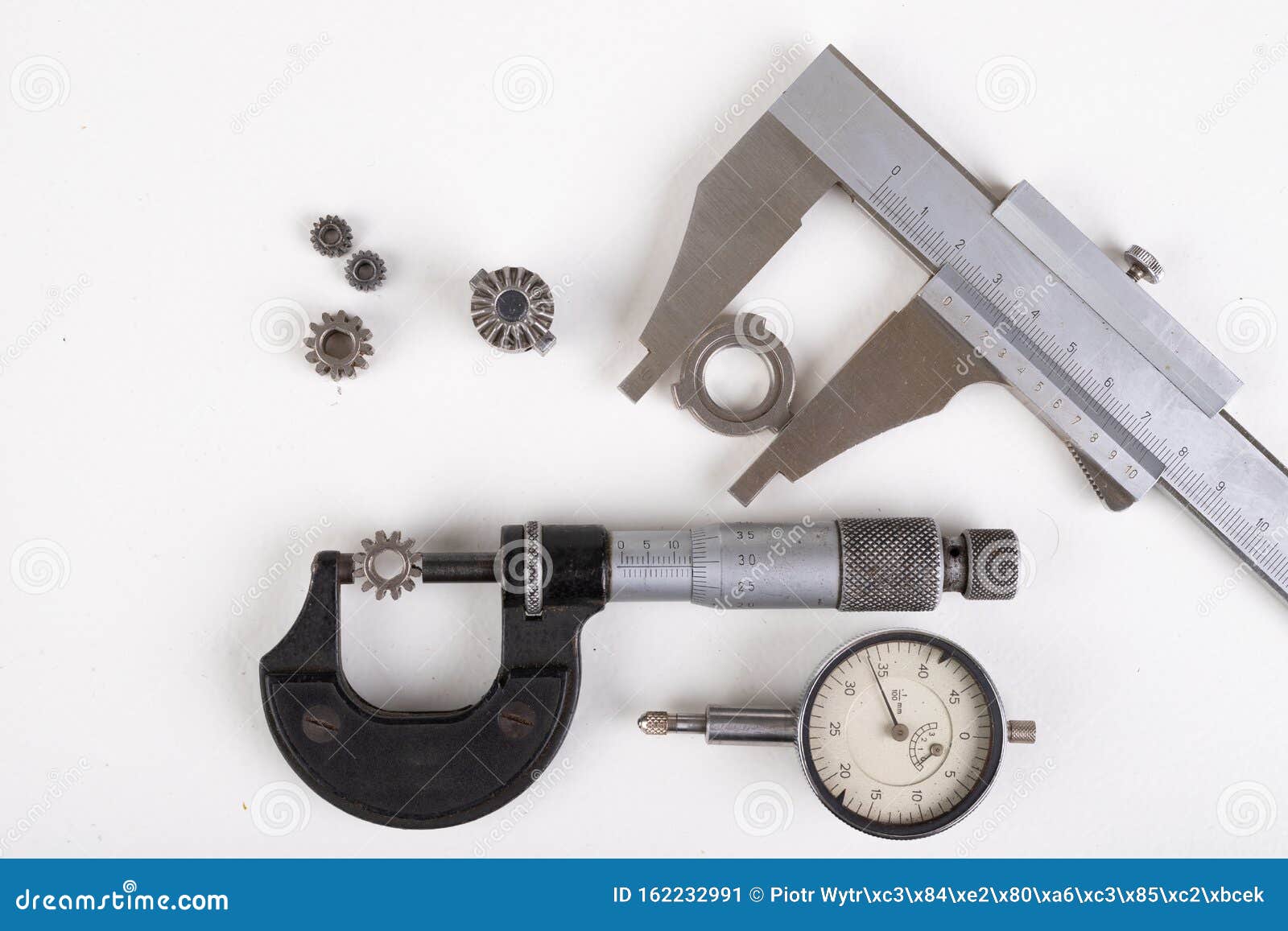 Micrometer, Caliper and Gear Wheels for Measurements. Workshop ...