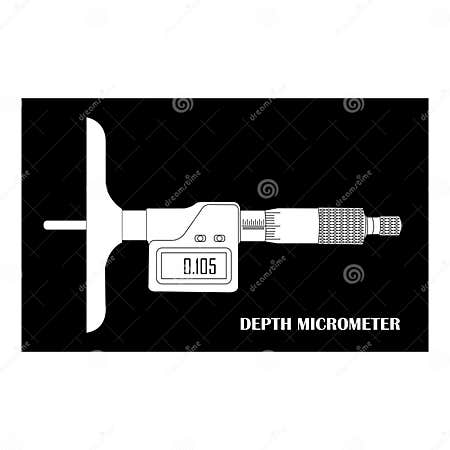 Micrometer Dept Measuring Instrument Icon Stock Vector - Illustration ...