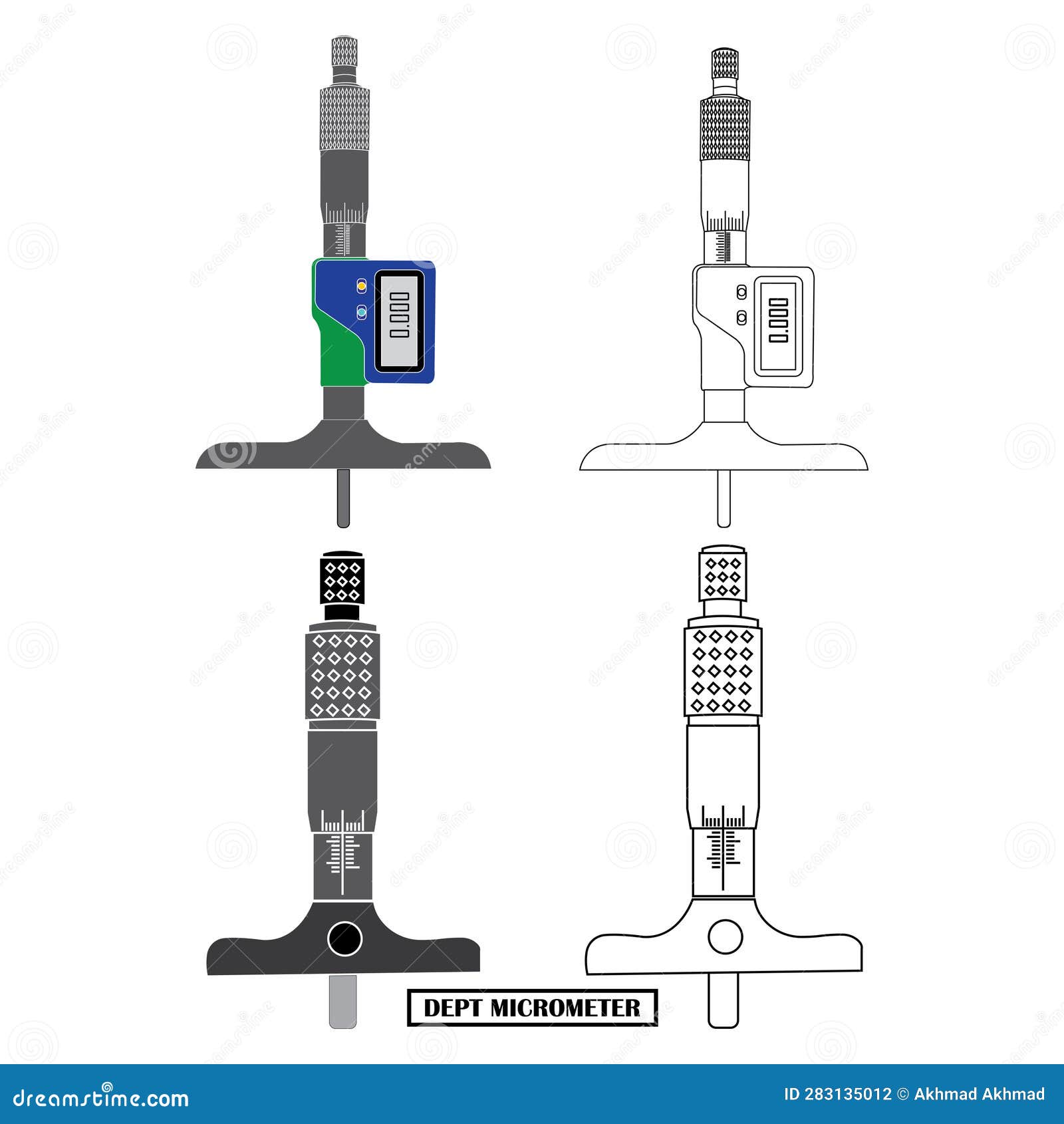 Micrometer Dept Measuring Instrument Icon Stock Vector - Illustration ...