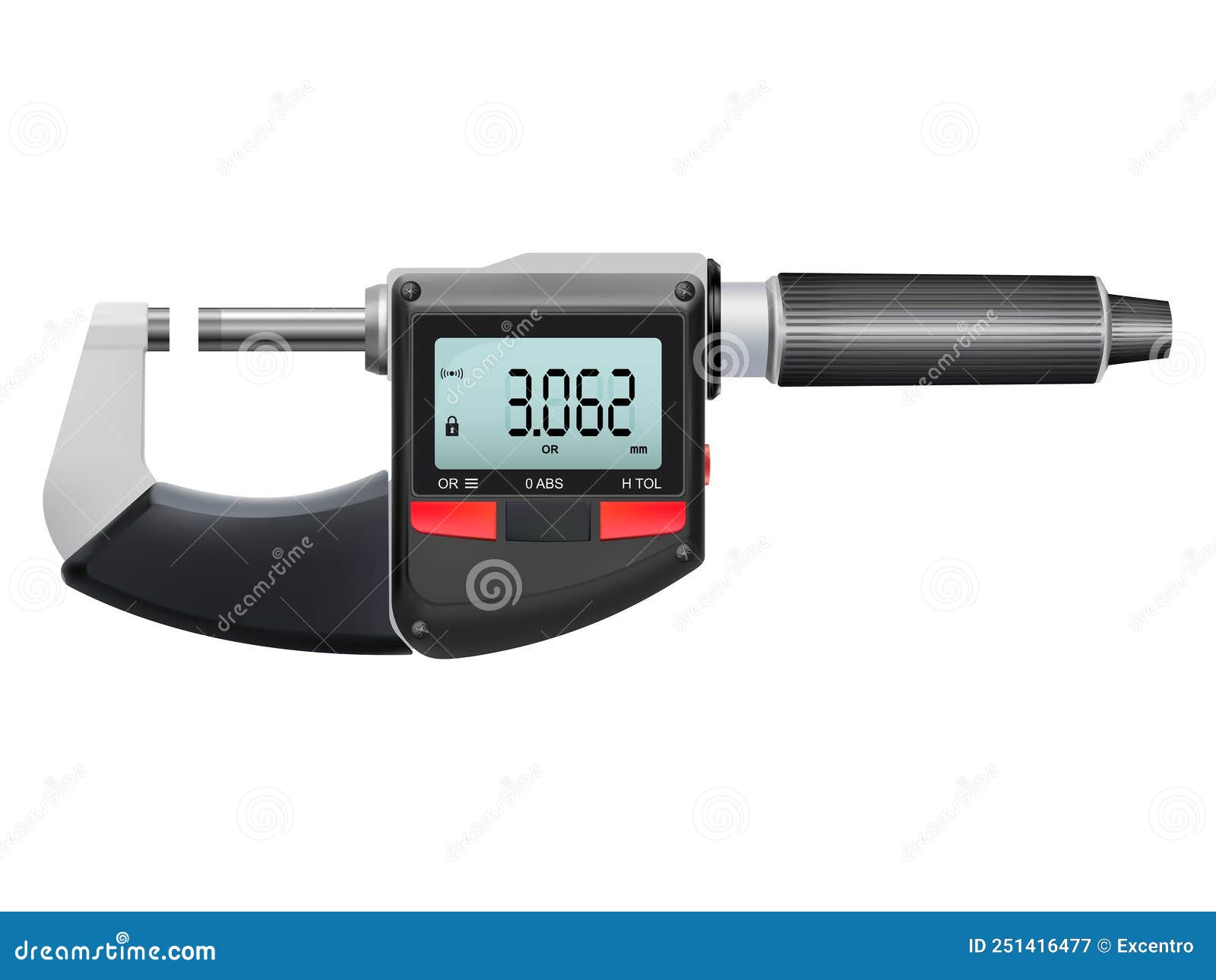 Micrometer stock vector. Illustration of distance, engineering - 251416477
