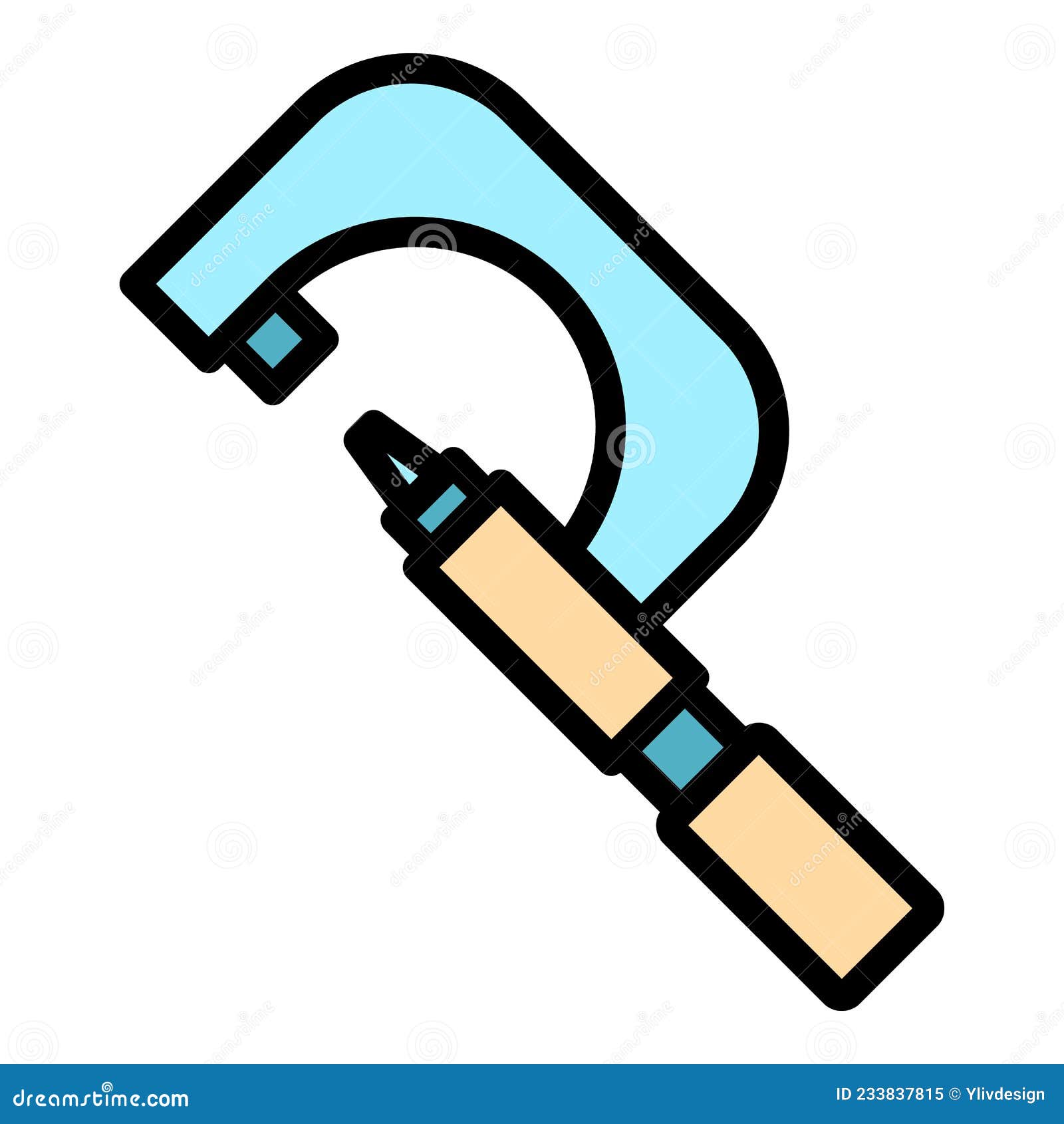 Micrometer Engineering Icon, Outline Style Vector Illustration ...