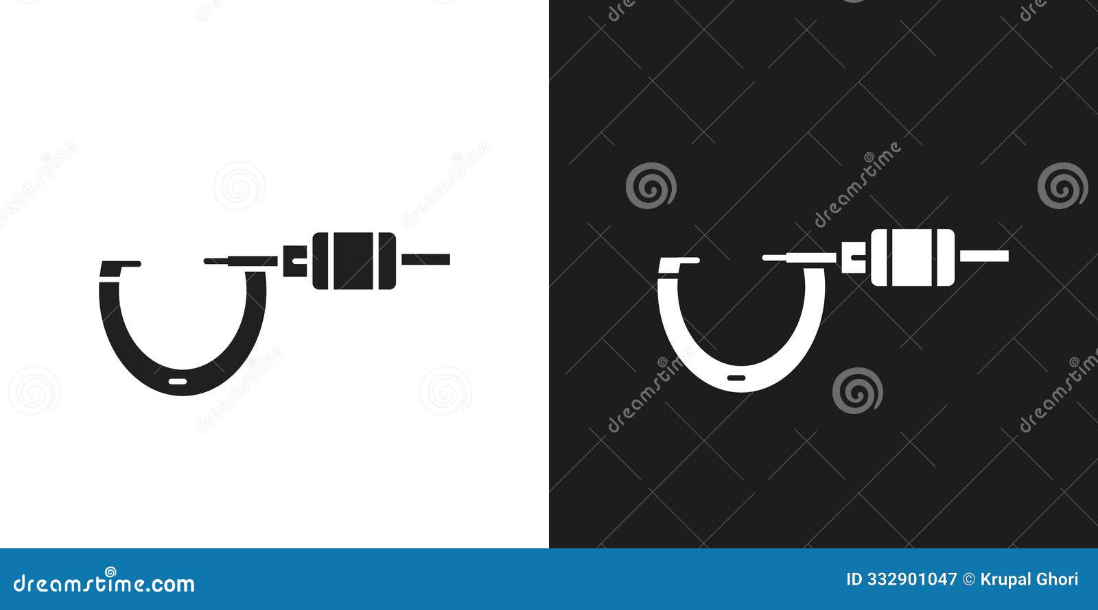 Micrometer Icon Set. Engineering Industry Diameter Measurement Tool ...
