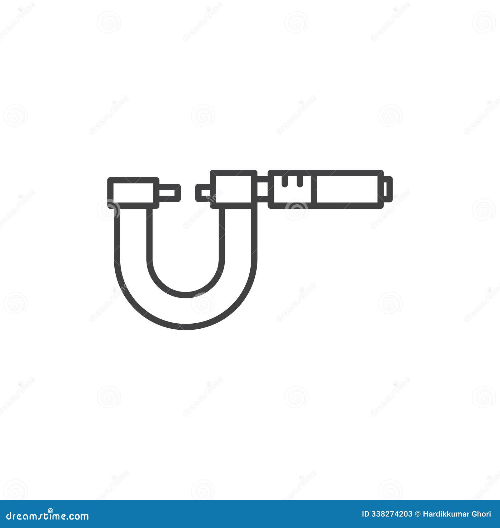 Micrometer Icon Set. Engineering Industry Diameter Measurement Tool ...