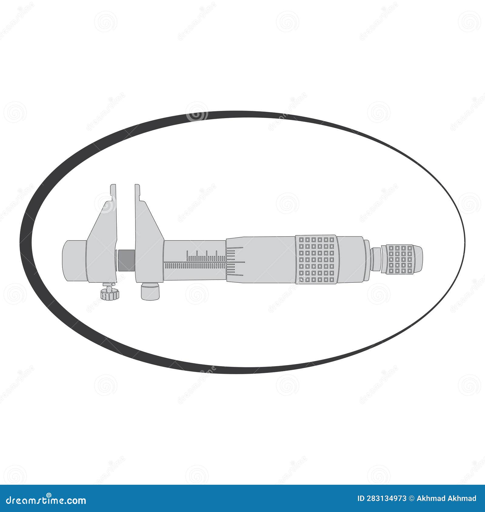 Micrometer Measuring Instrument Icon Stock Vector - Illustration of ...