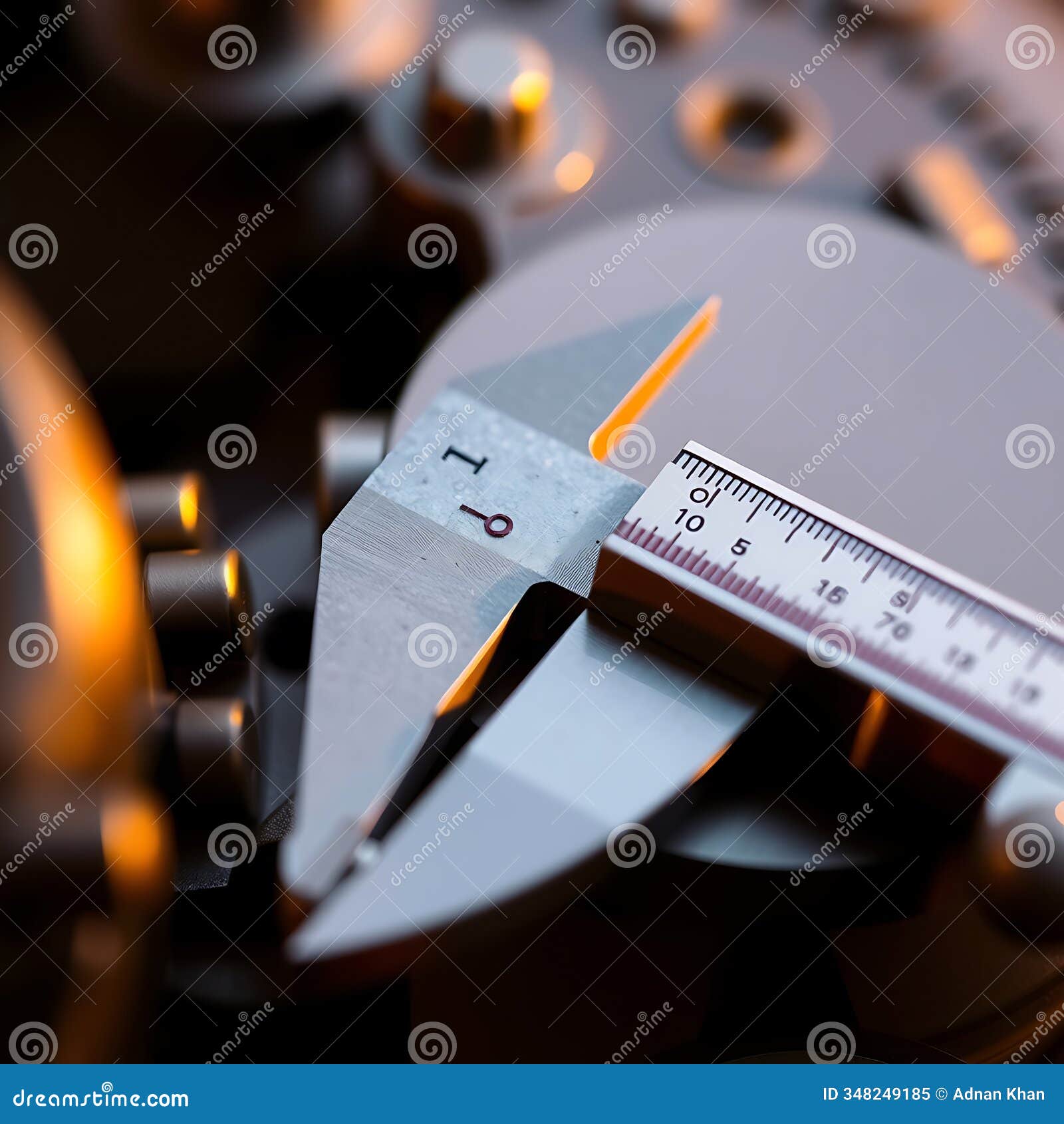 A Micrometer and Precision Tools Arranged on a Blueprints Layout ...