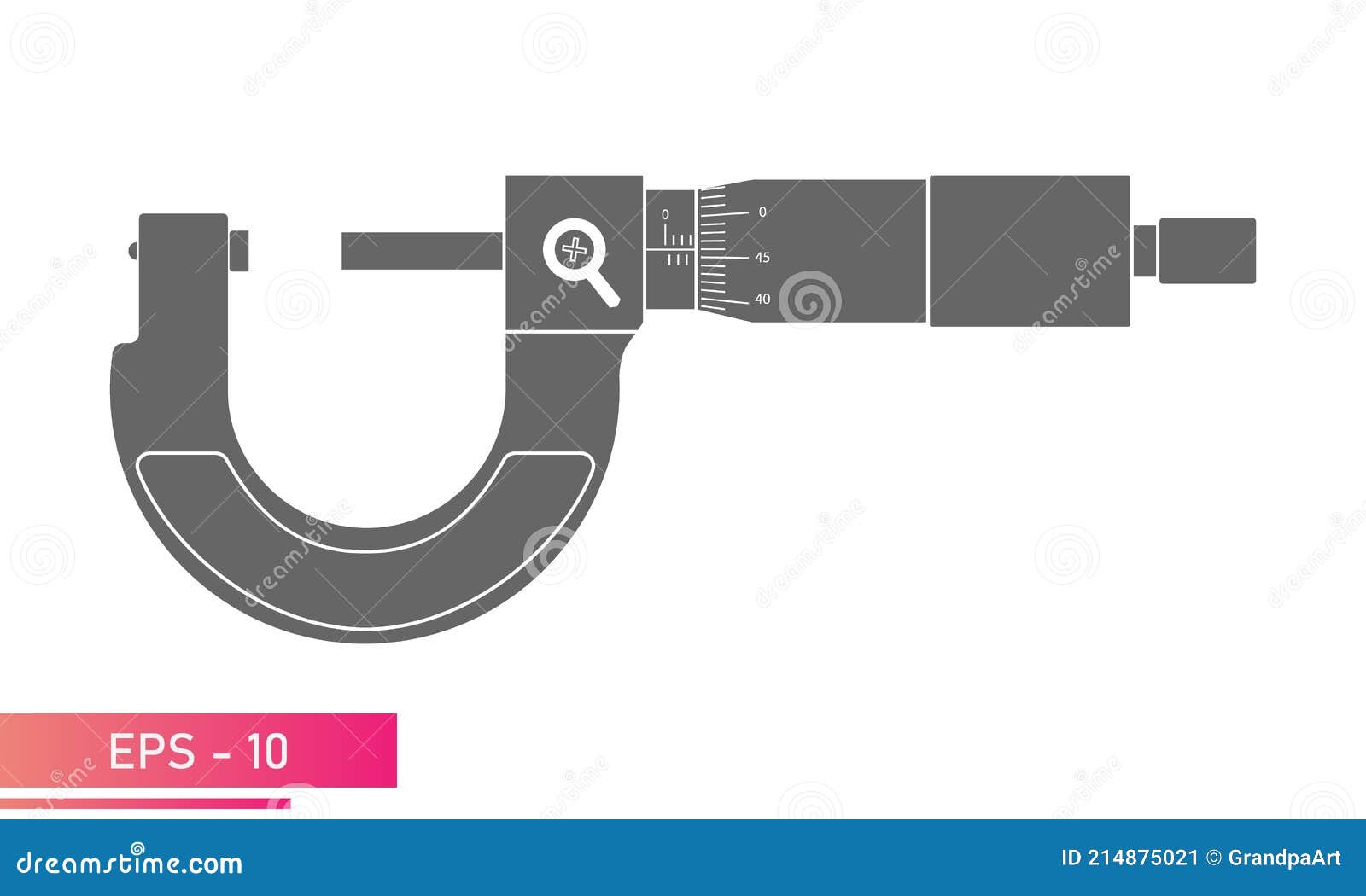The Micrometer is Smooth with a Measuring Scale. Solid Design. on a ...
