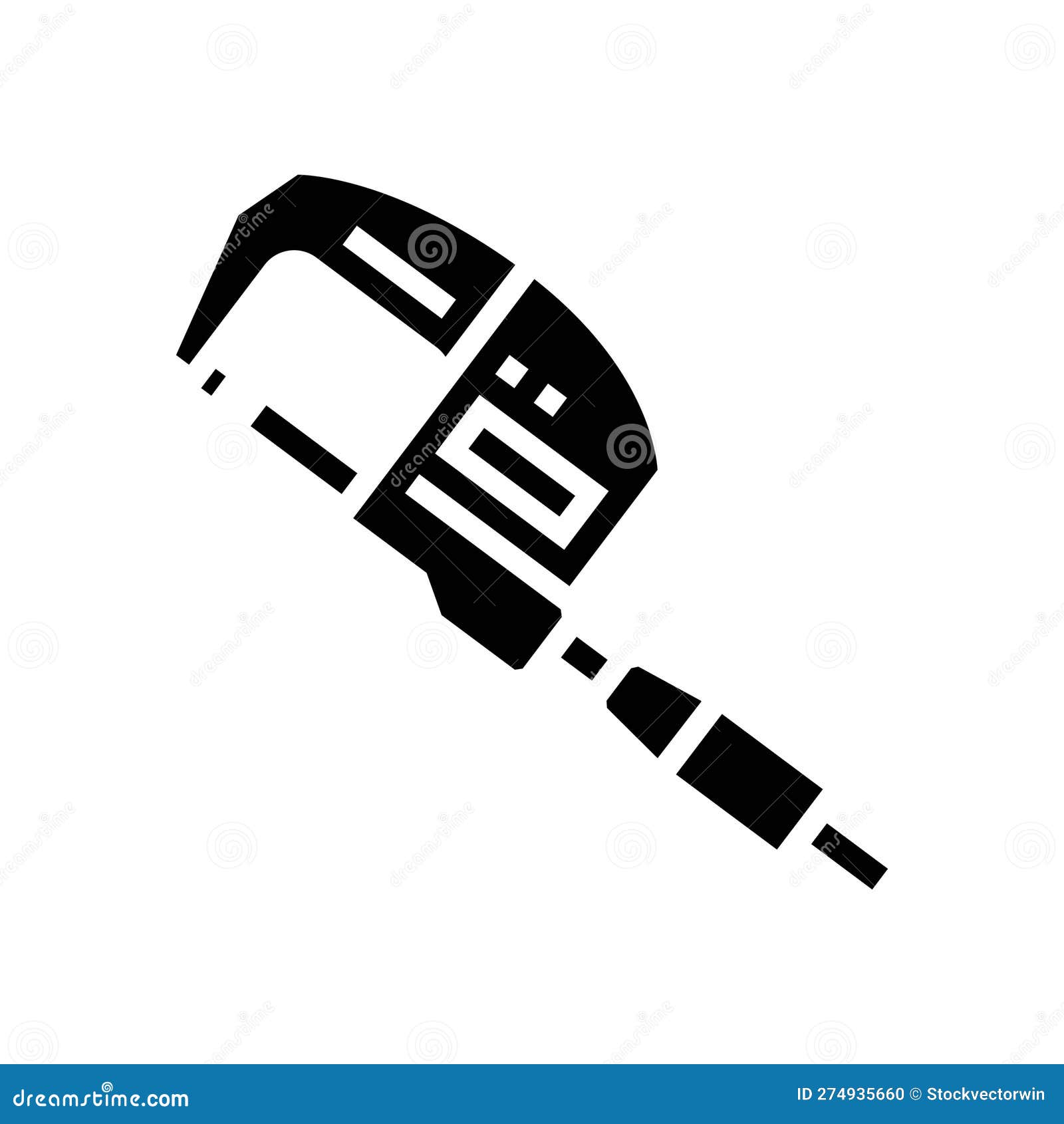 Micrometer Tool Work Glyph Icon Vector Illustration Stock Vector ...