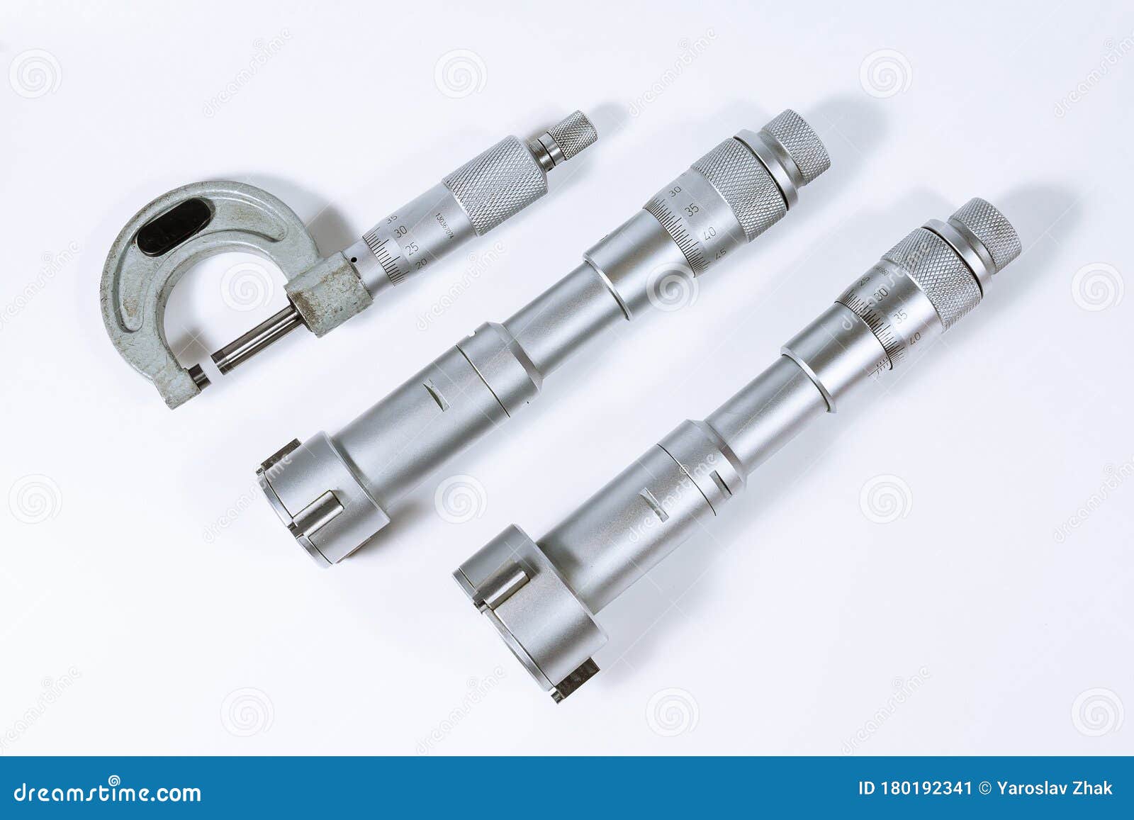Micrometer on a White Background. Modern Measuring Device Stock Image ...