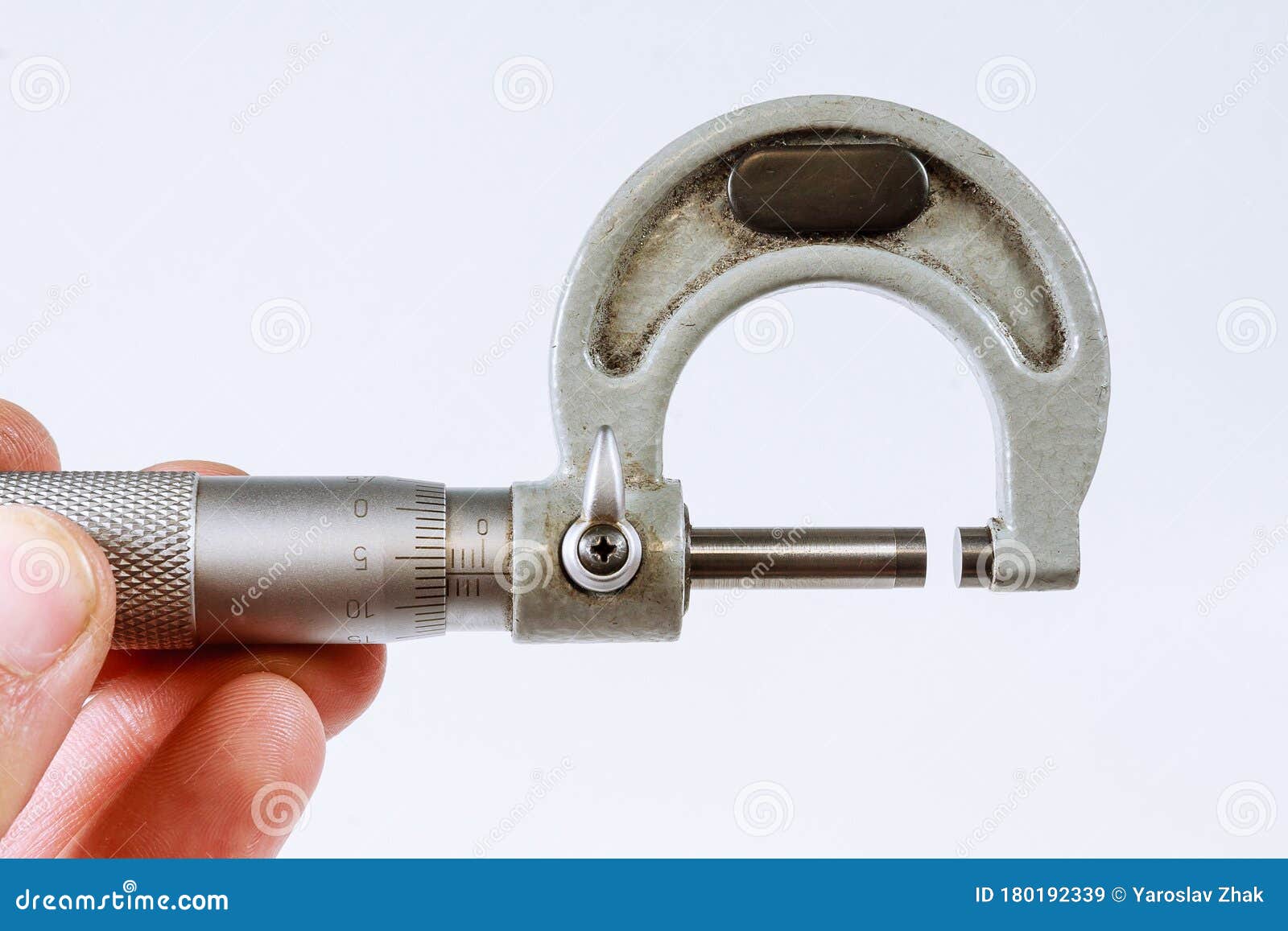 Micrometer on a White Background. Modern Measuring Device Stock Image ...