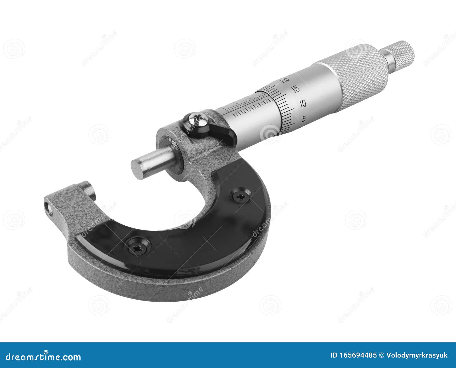 Micrometer on white stock image. Image of measuring - 165694485