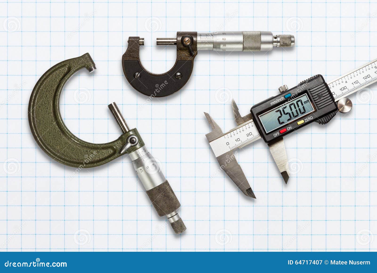 Micrometers and Digital Vernier Calipers Stock Image - Image of close ...