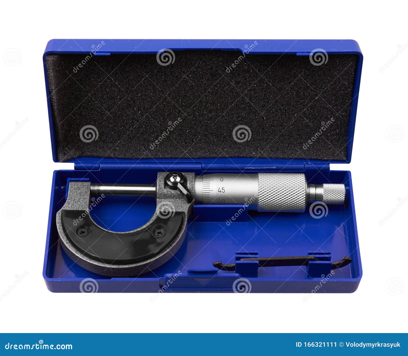 Micrometro na caixa imagem de stock. Imagem de escala - 166321111