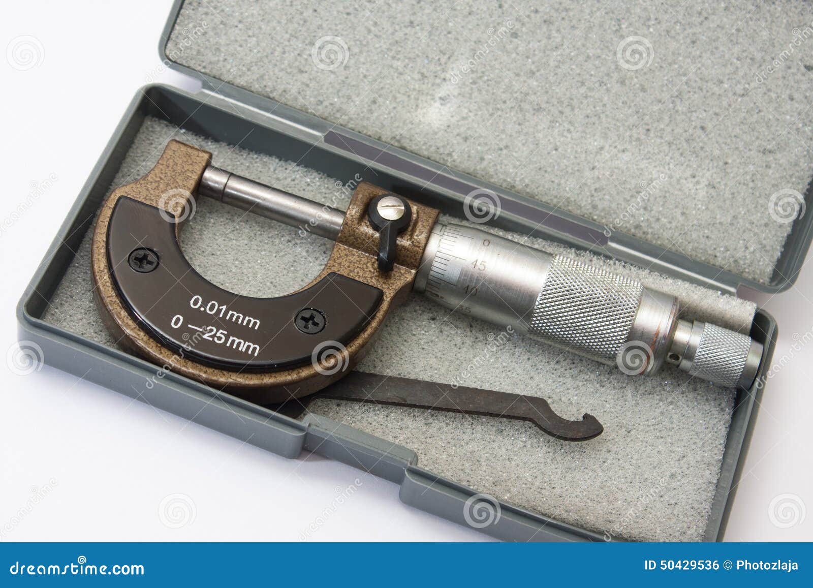 Micrometro Per Misurare Un Millesimo Di Un Millimetro Fotografia Stock ...