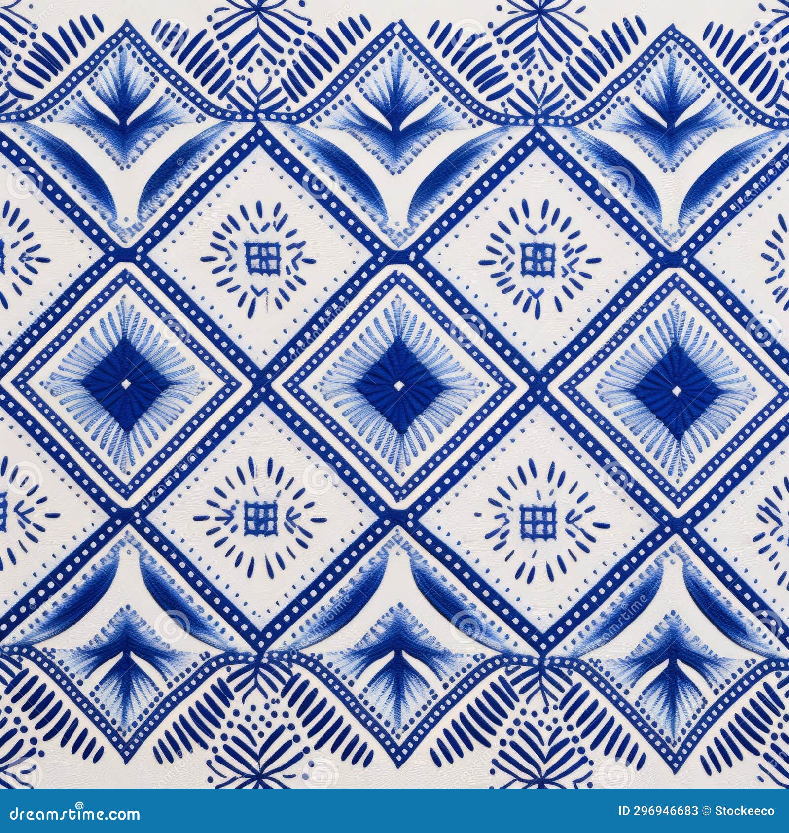 Contemporary Latin American Art: Blue and White Patterns with Ornate ...