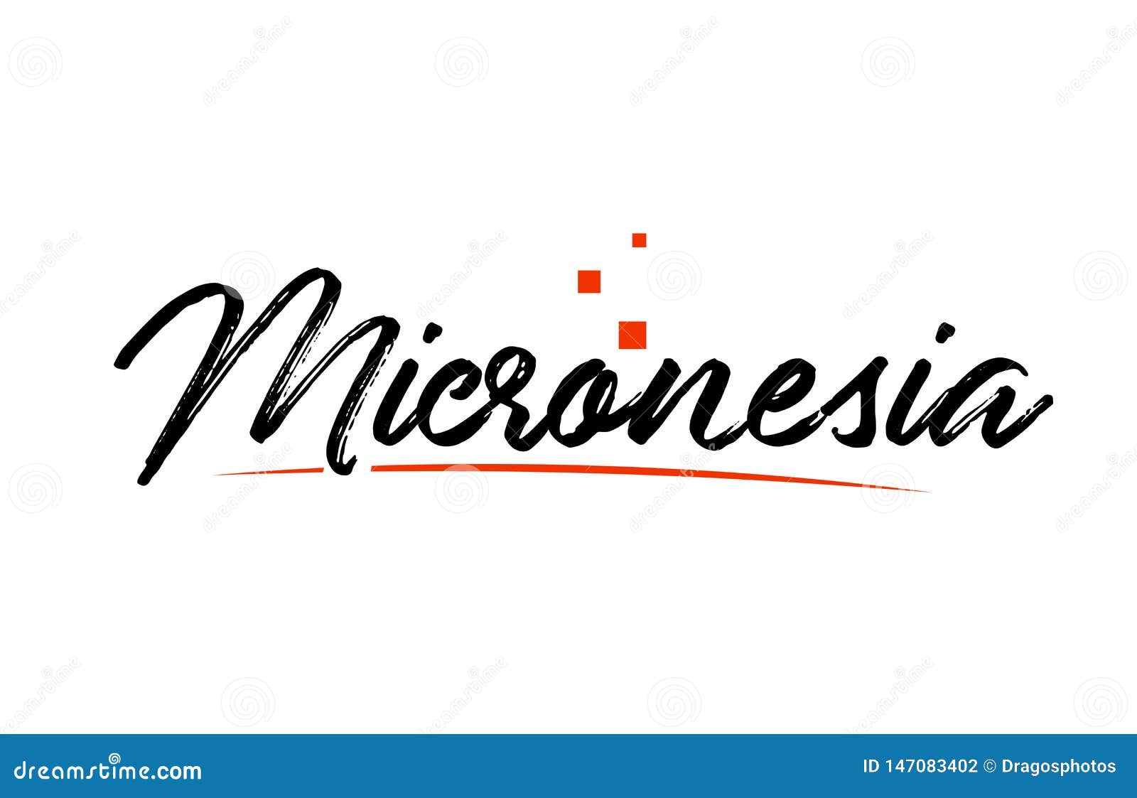 Micronesia Country Text Typography Logo Icon Design On Black Background ...