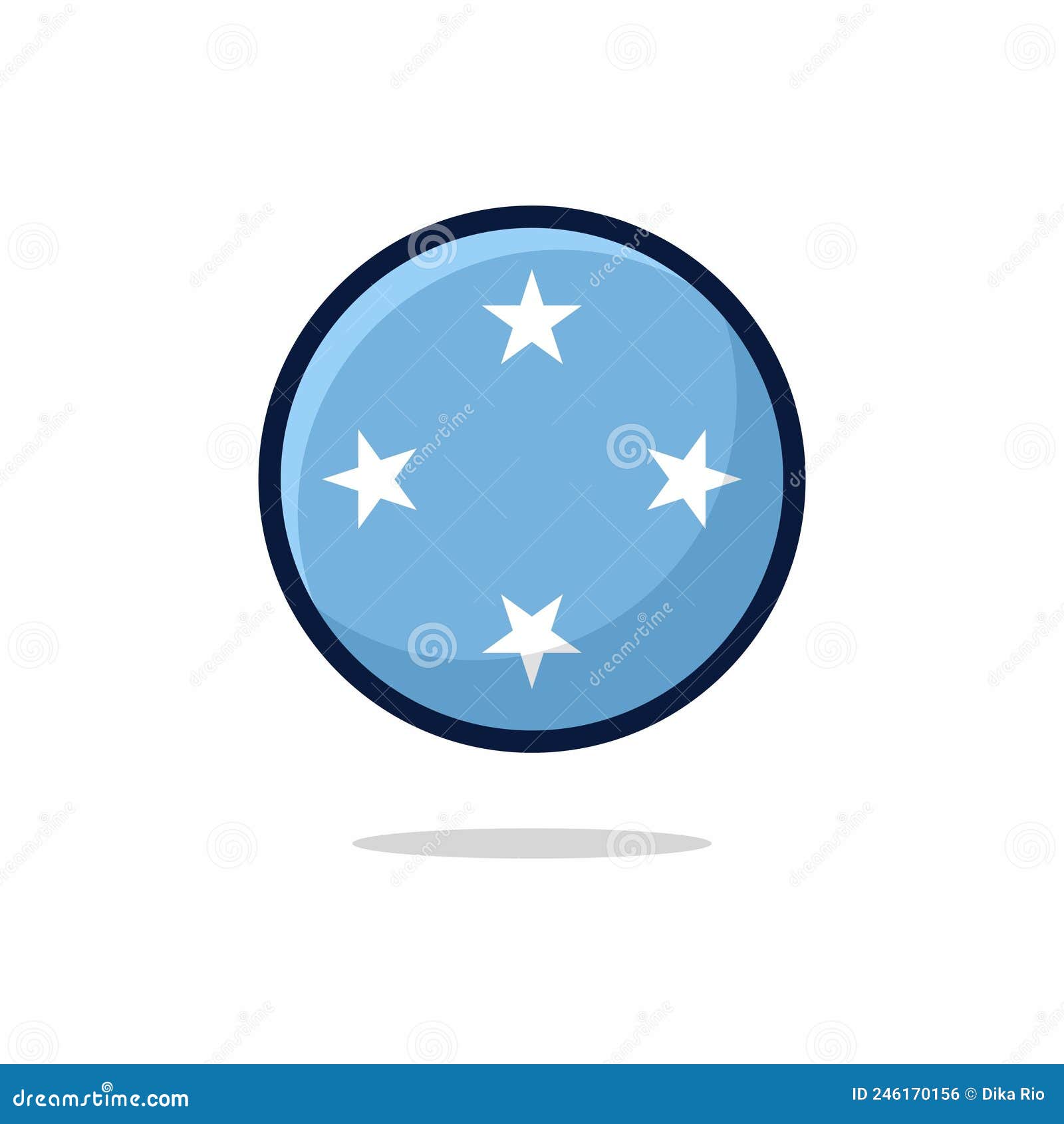 Micronesia Flag Icon stock vector. Illustration of flag - 246170156
